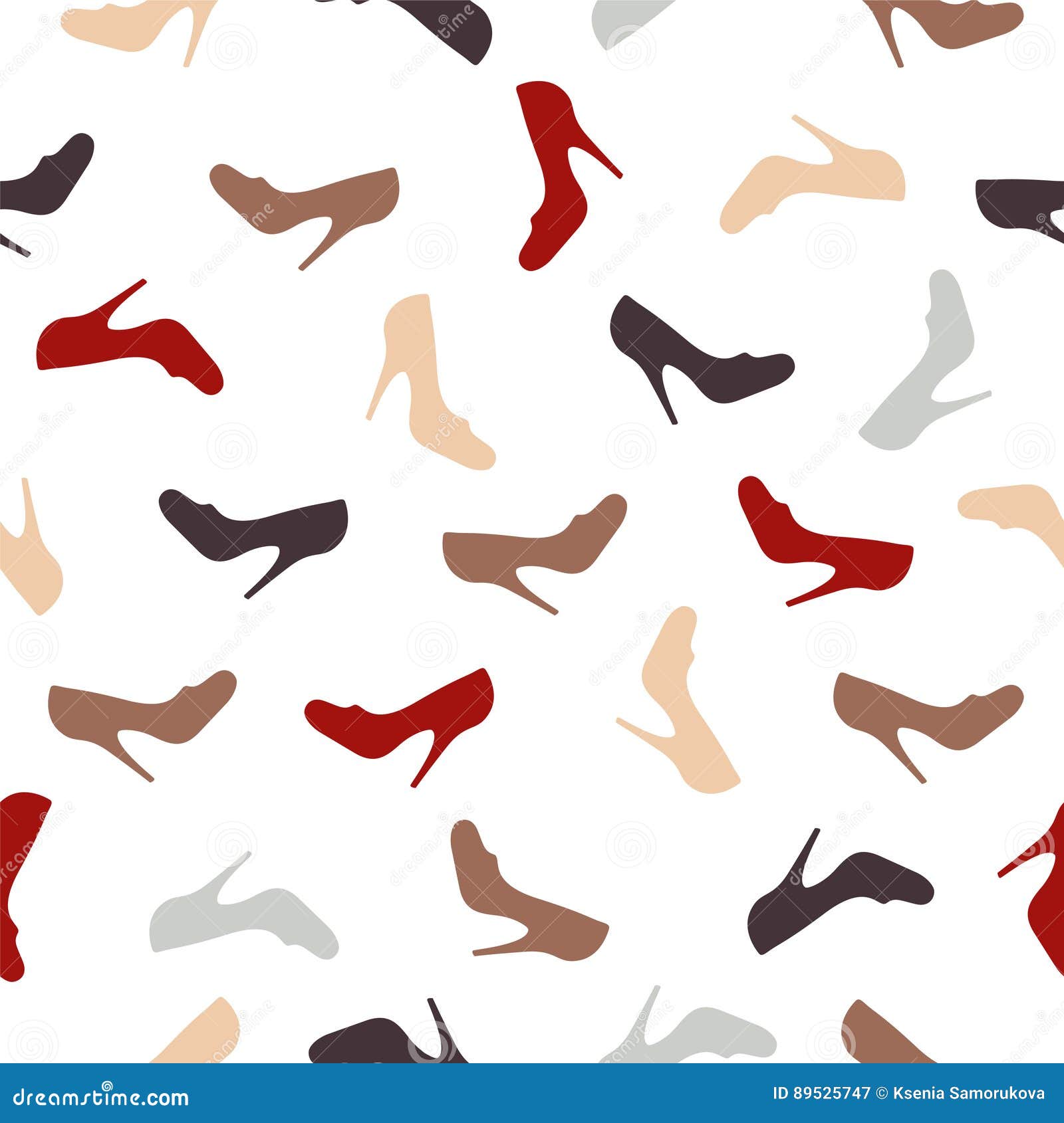 Seamless Vector Pattern - High Heels Shoes Stock Vector - Illustration ...