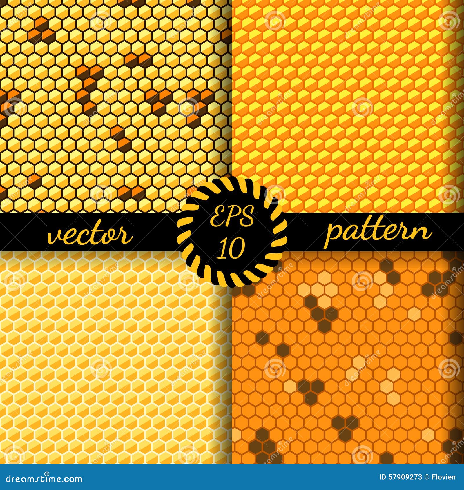 Seamless Vector Pattern of Honey Cells, Combs. Stock Vector ...