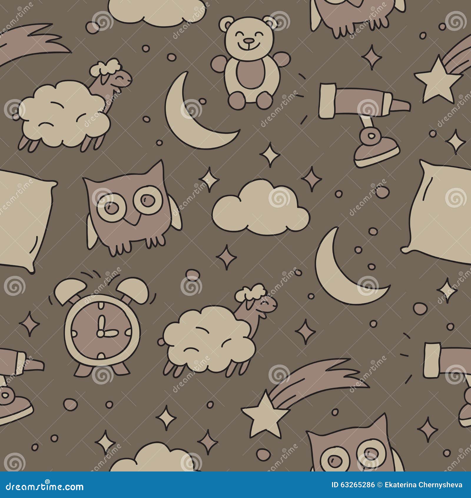 Seamless Vector Pattern of the Icons of Dreams Stock Vector ...