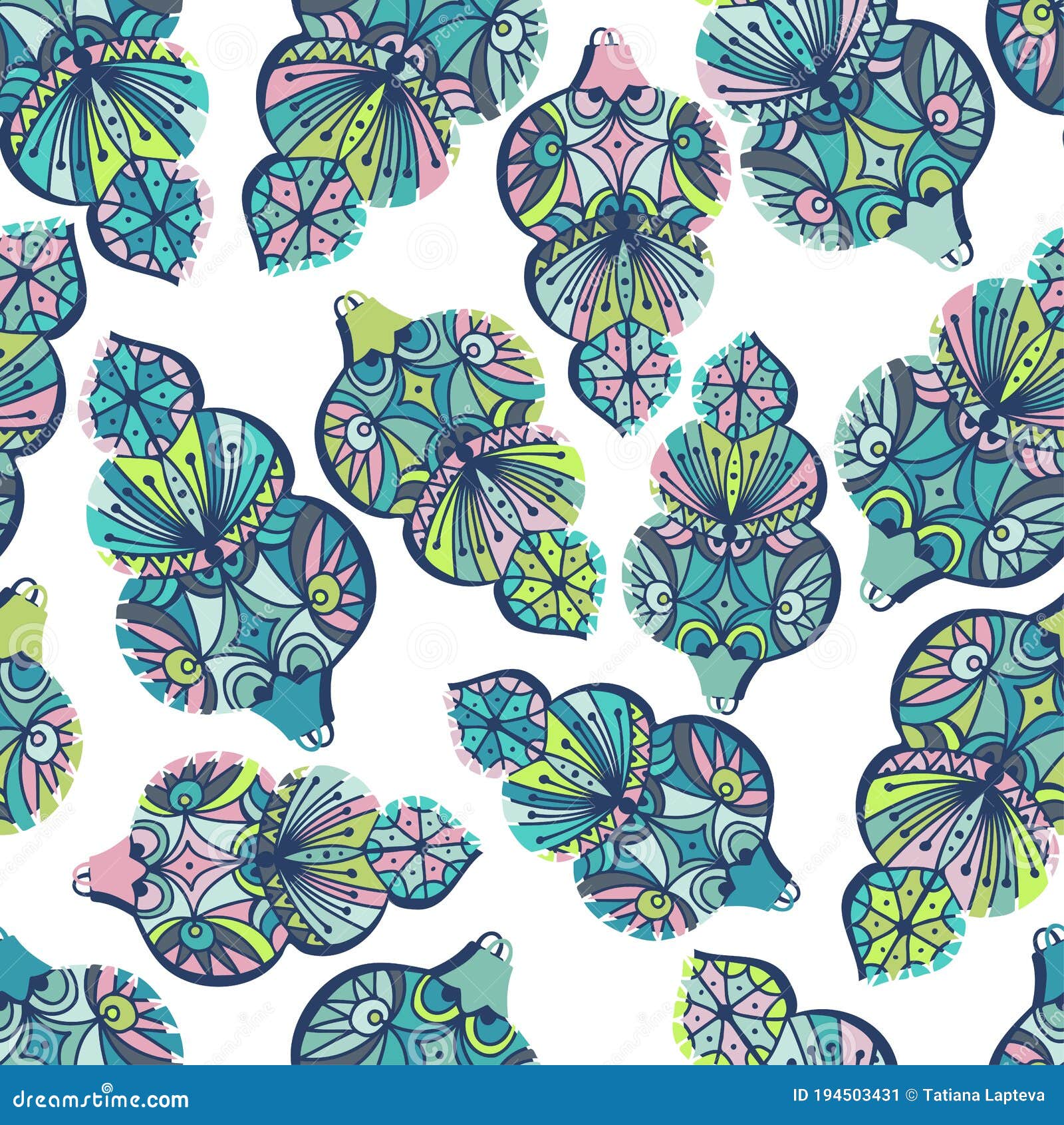 Seamless Vector Pattern Illustration Lined Abstract Decorative Shapes ...