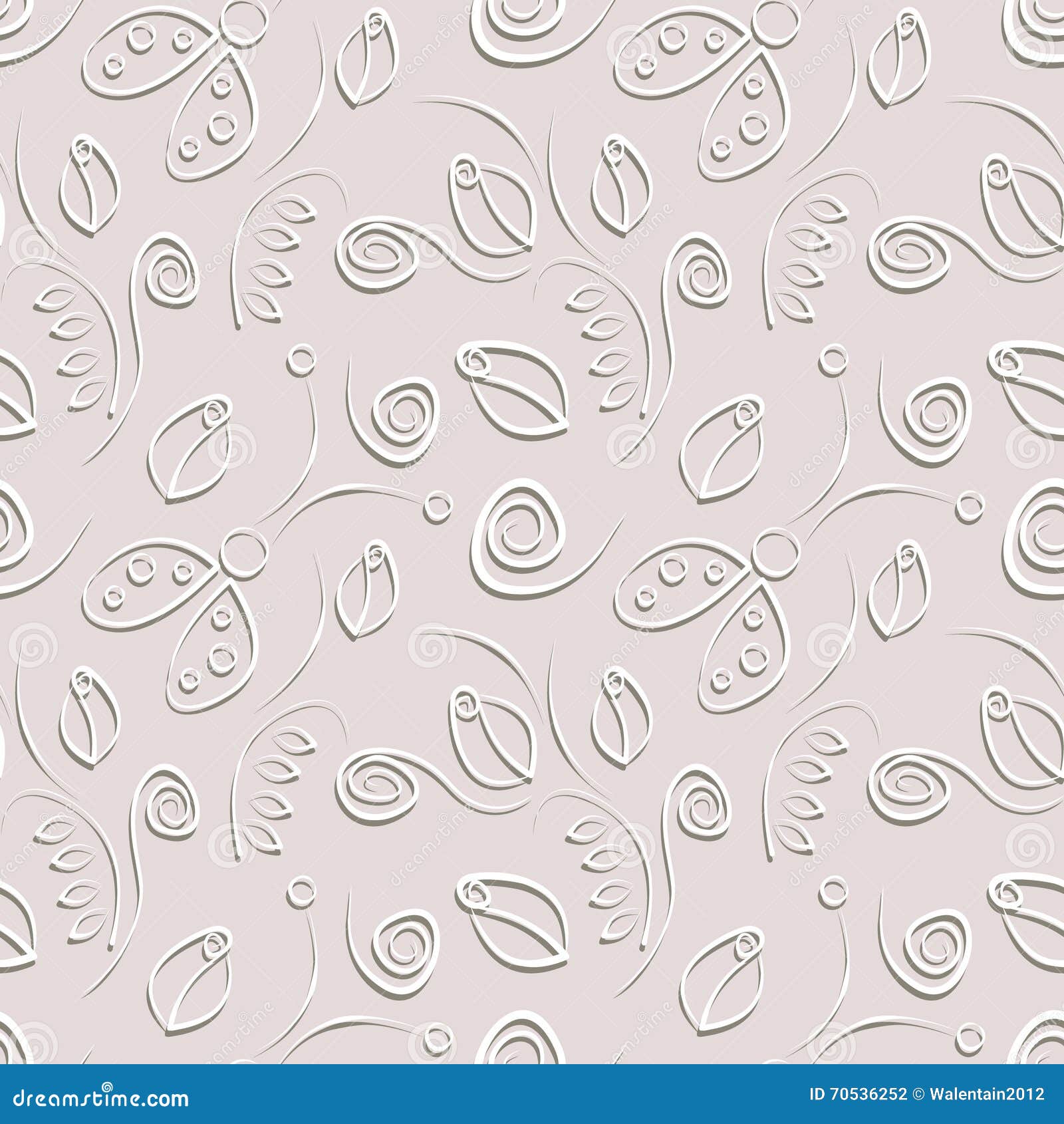 Seamless Vector Pattern with Insect. Decorative Gray Background with ...