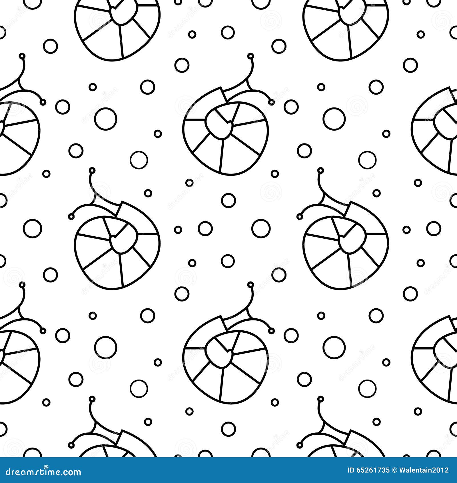 Seamless Vector Pattern with Insects, Black and White Background with ...