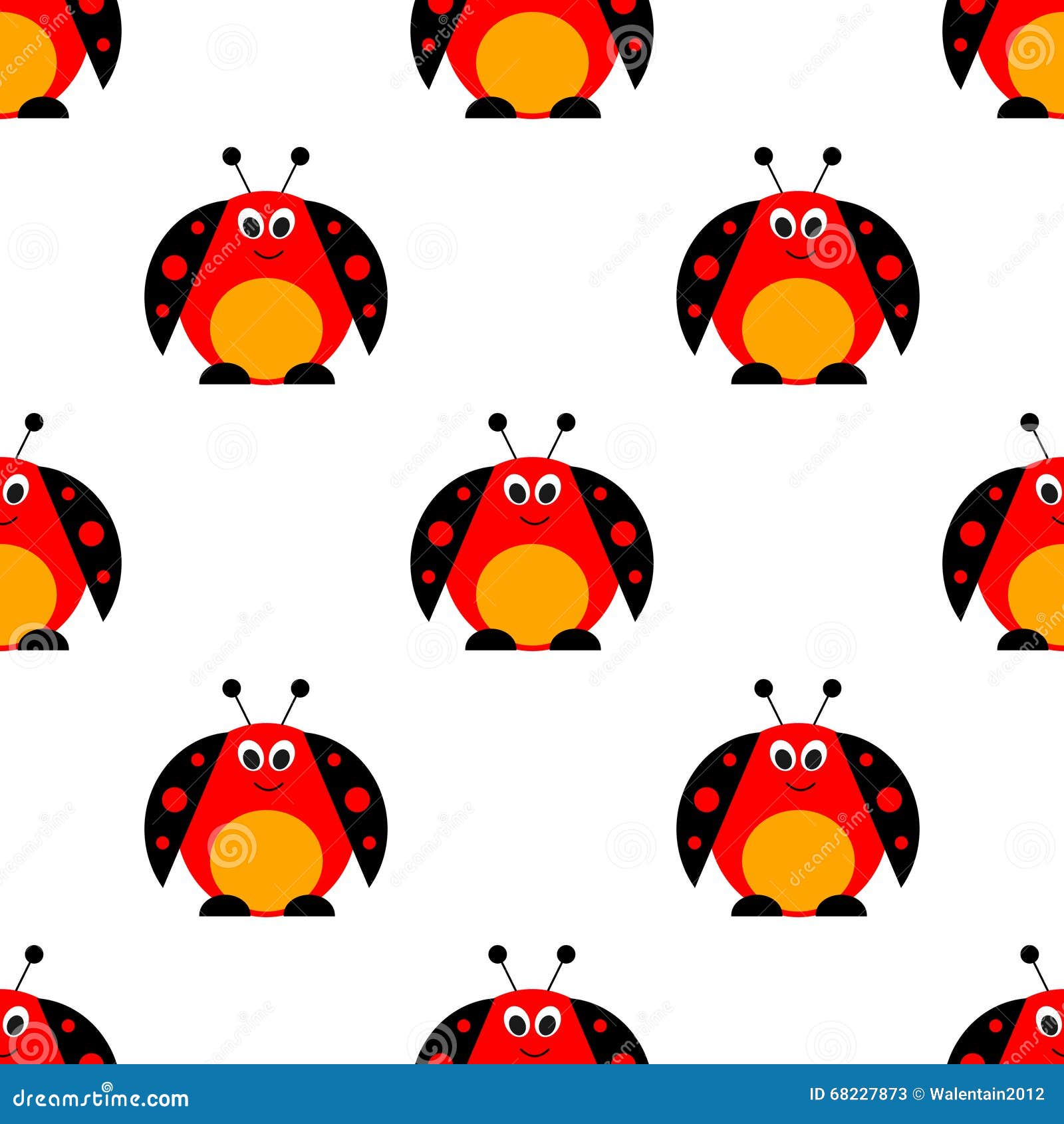 Seamless Vector Pattern with Insects, Symmetrical Background with ...