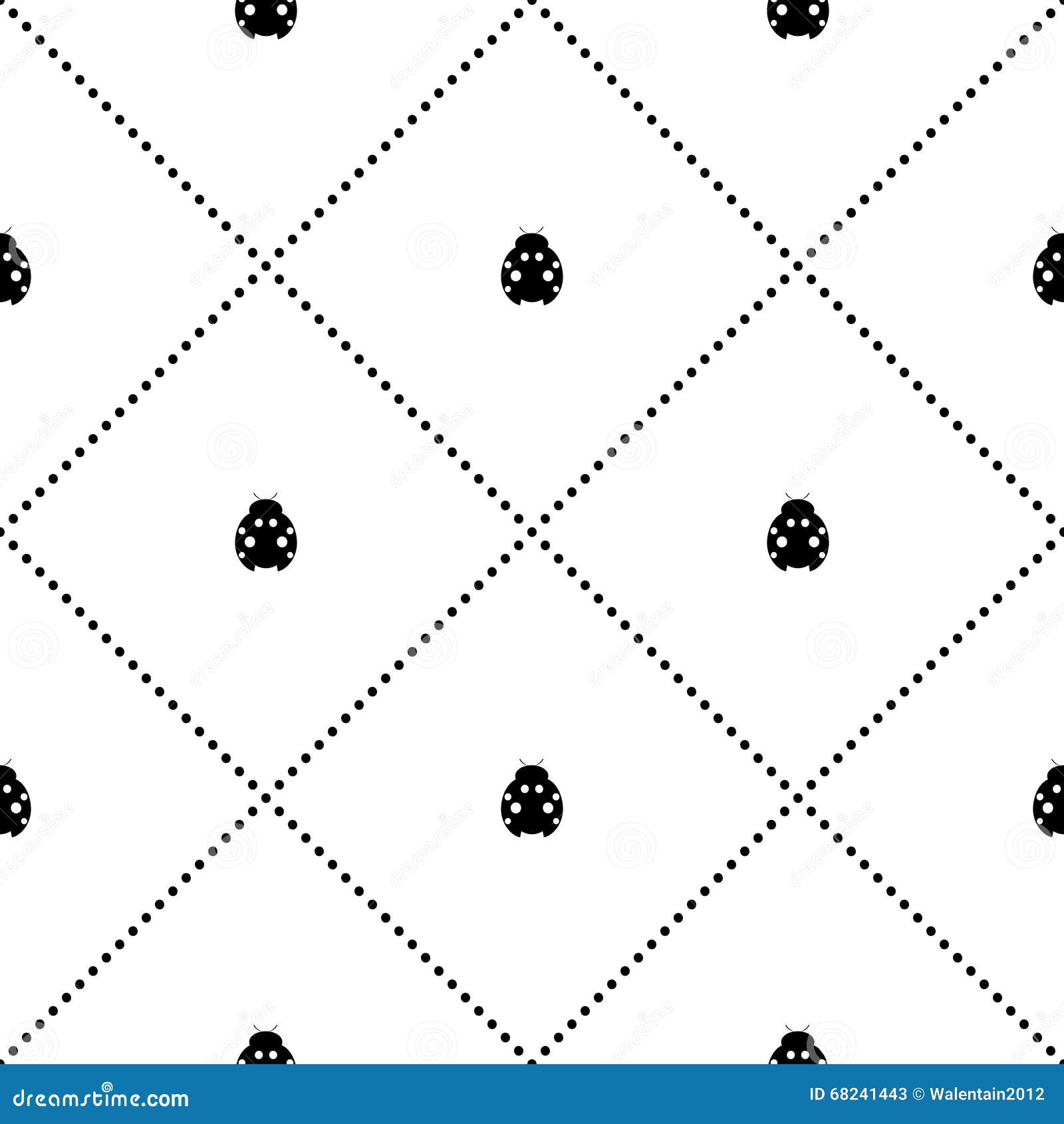 Seamless Vector Pattern with Insects, Symmetrical Background with ...