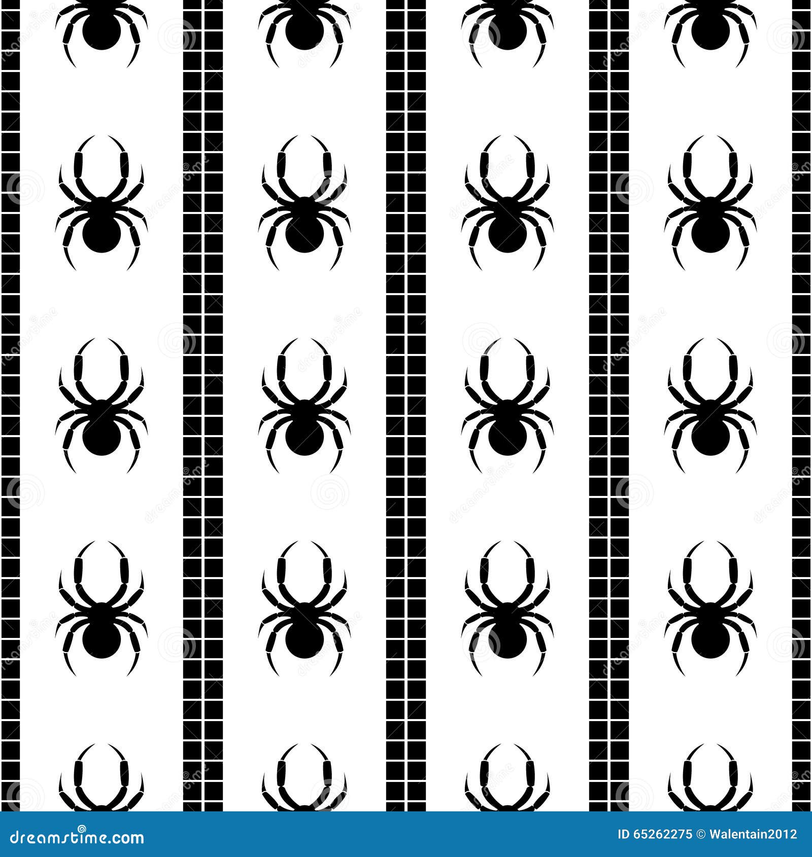 Seamless Vector Pattern with Insects, Symmetrical Geometric Black and ...