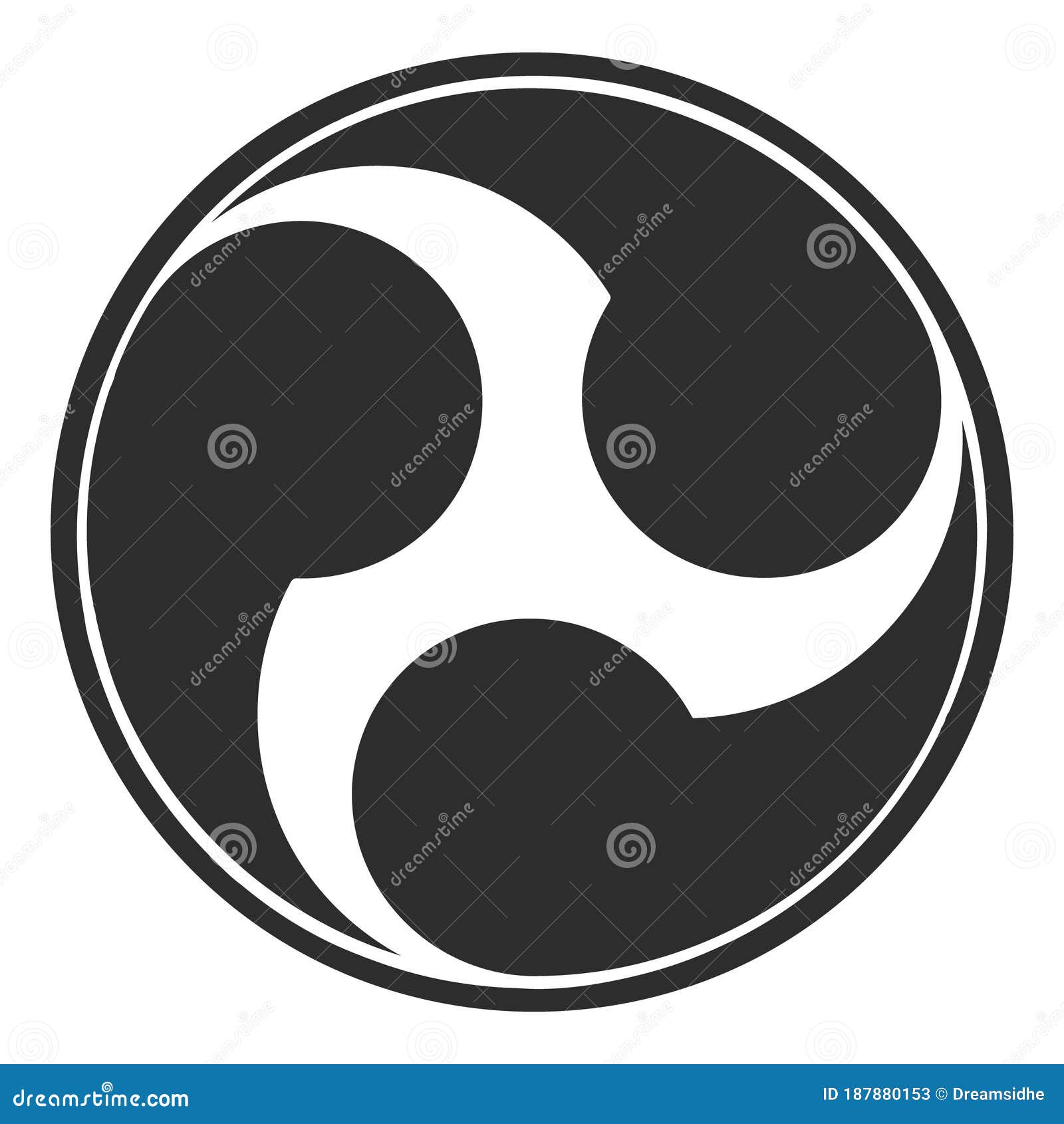 Seamless Pattern With Japanese Symbol Tomoe Stock Vector Illustration