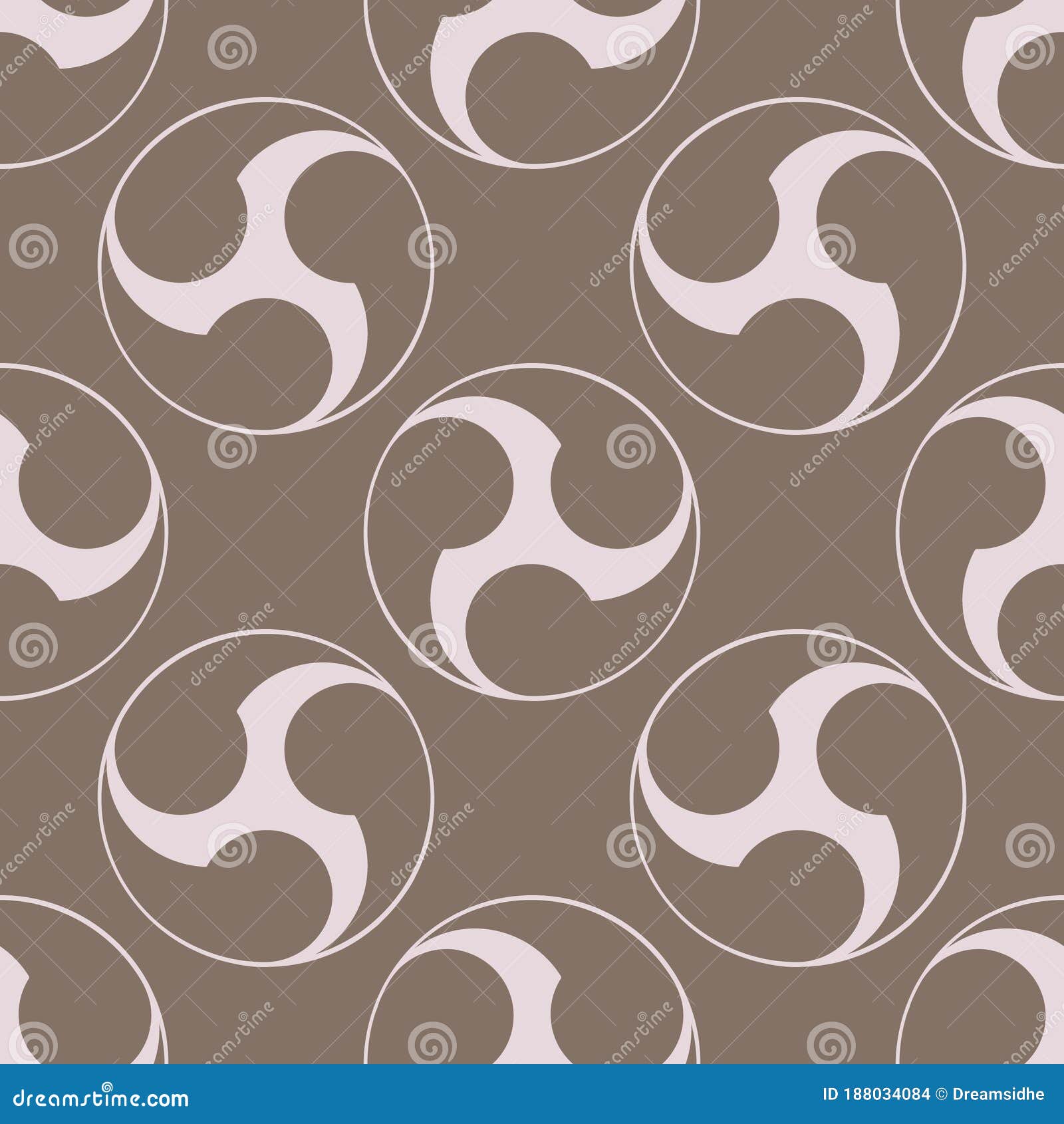 Seamless Pattern With Japanese Symbol Tomoe Stock Vector Illustration