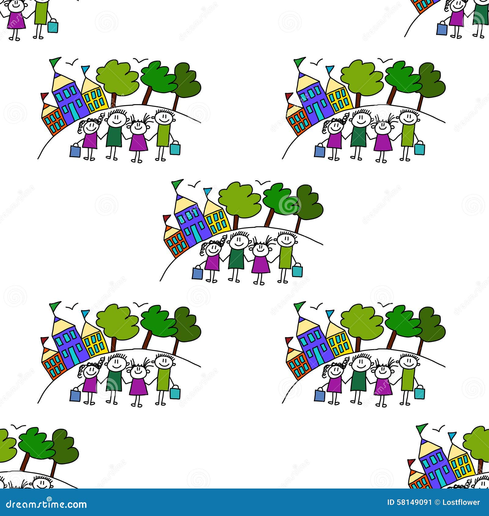 Seamless vector pattern stock vector. Illustration of kids - 58149091