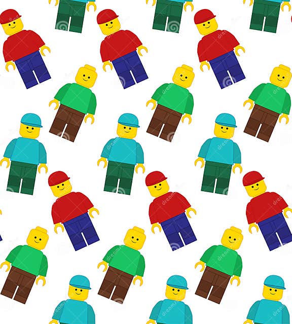 Seamless Vector Pattern of Lego Mans Editorial Stock Image ...