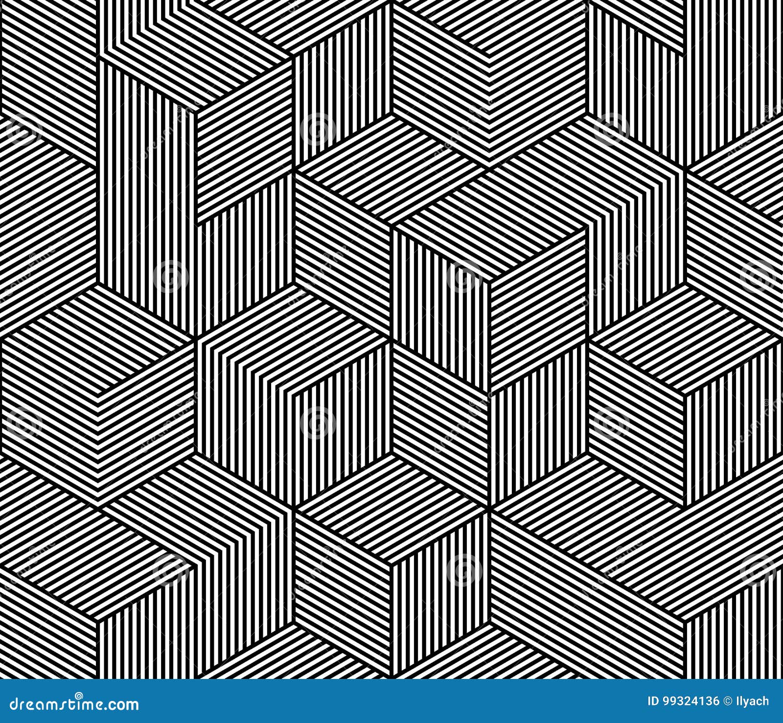 Seamless Vector Pattern Texture with Abstract Hexagon Grid 3d Cube ...