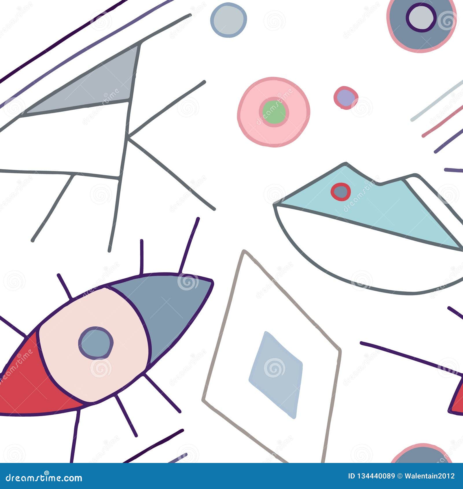 Seamless Vector Pattern, Lined Asymmetric Geometric Background with ...