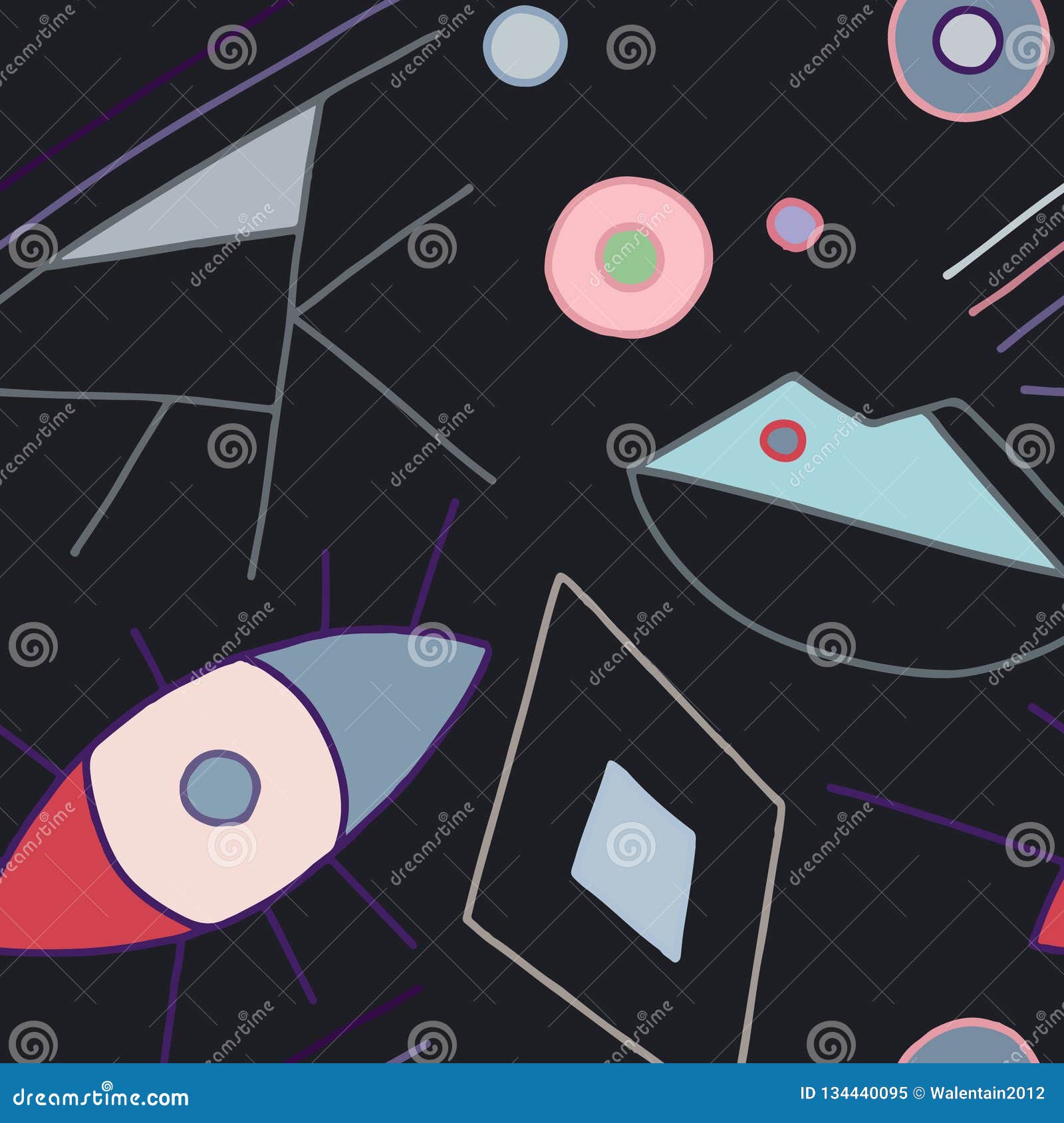 Seamless Vector Pattern, Lined Asymmetric Geometric Background with ...