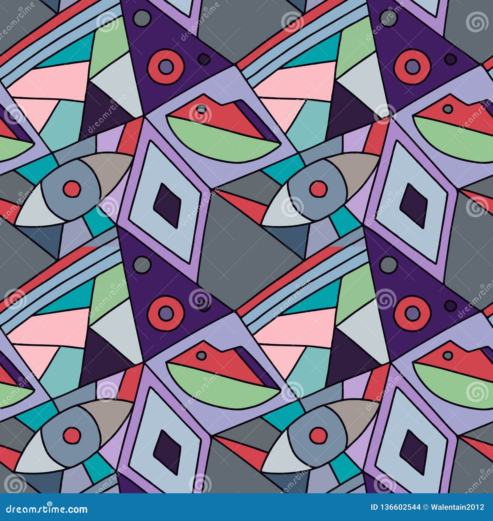 Seamless Vector Pattern, Lined Asymmetric Geometric Background with ...