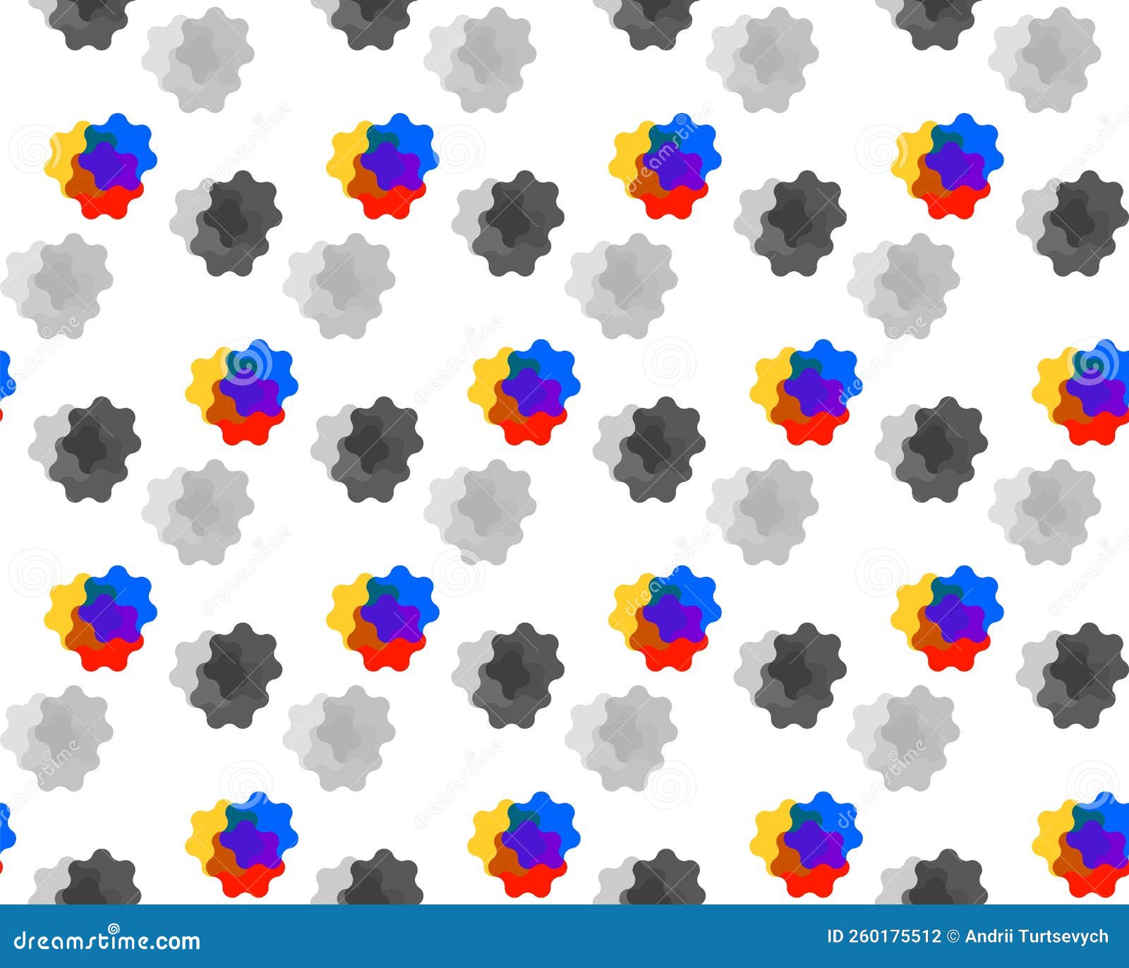 Seamless Vector Pattern Made of Colorful and Gray Form Stock ...