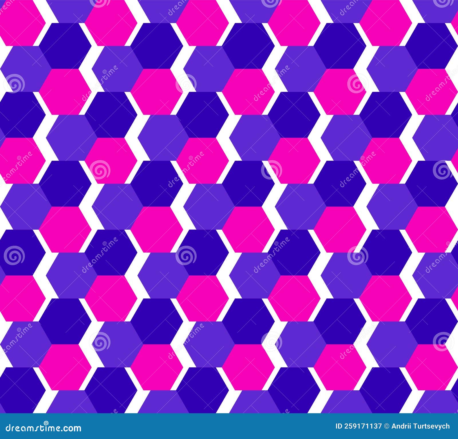 Seamless Vector Pattern Made of Colorful Hexagons, Bold, Punchy Forms ...