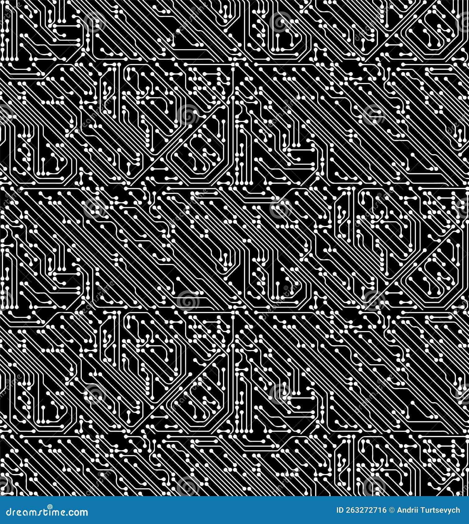 Seamless Vector Pattern Made of PCB, Printed Circuit Board, Wires Stock ...