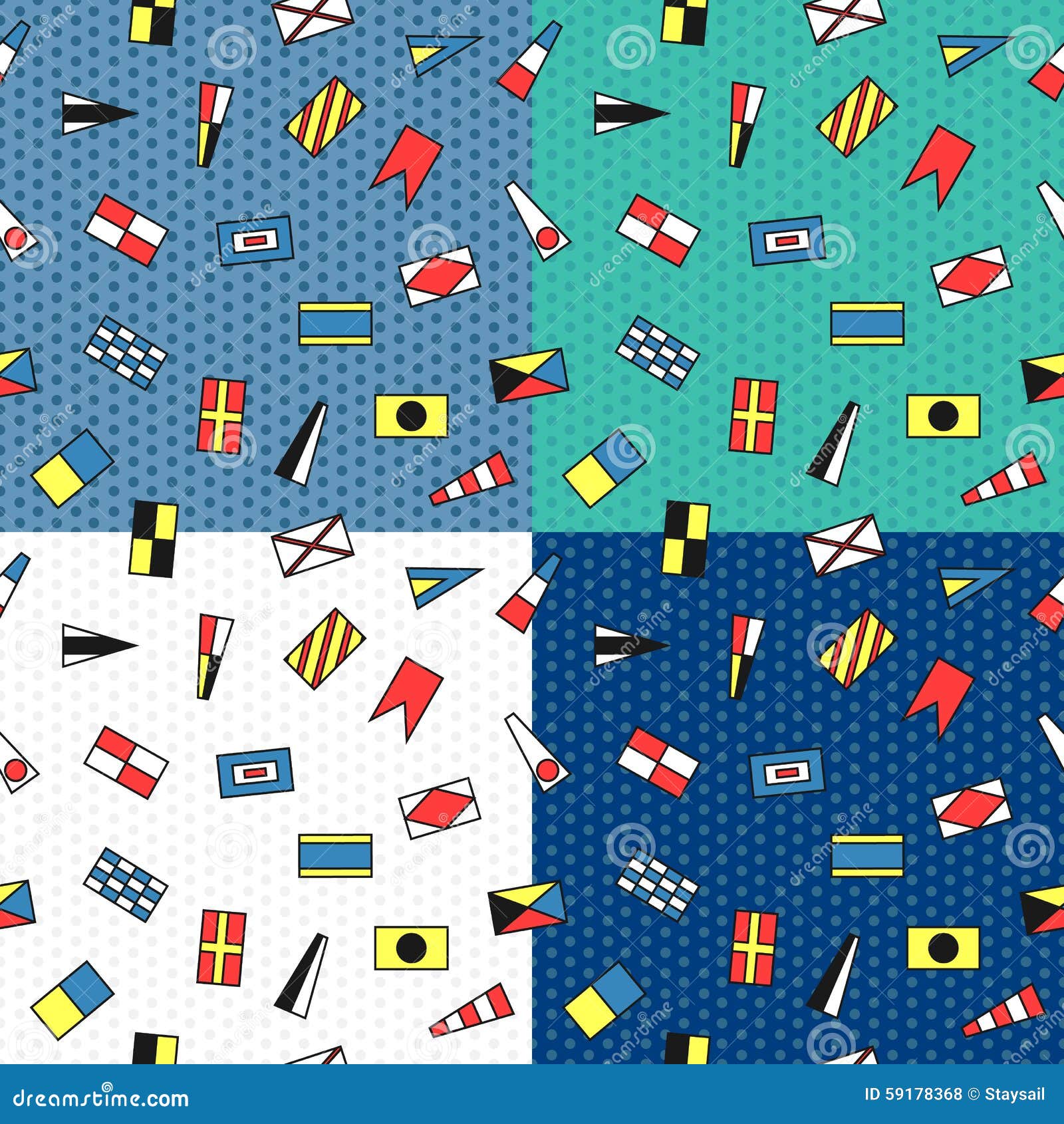 Maritime Flags And Pennants International Code Vector Illustration ...