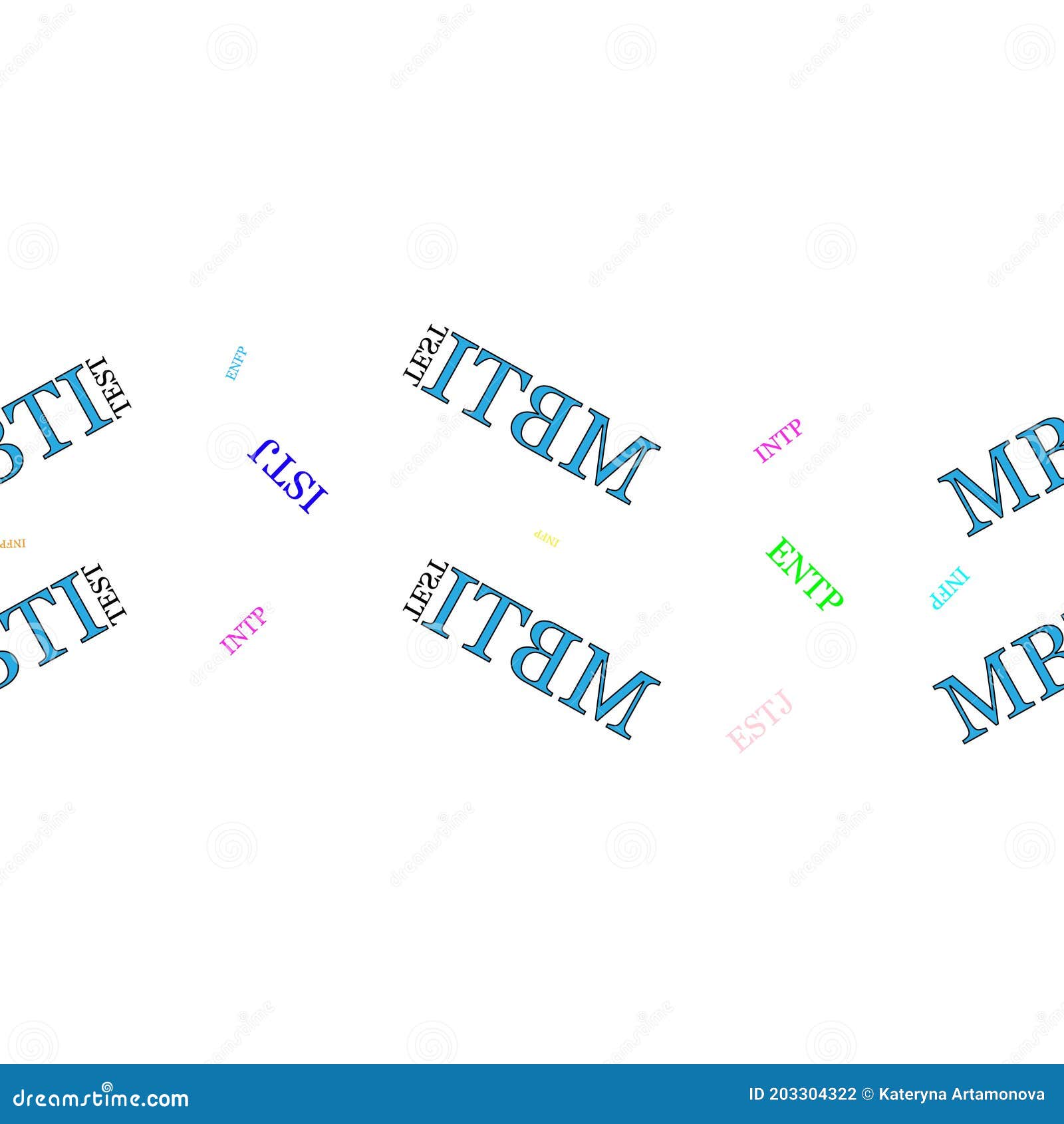 MBTI Test. White Letters Are Isolated On A White Background. 3D Render ...