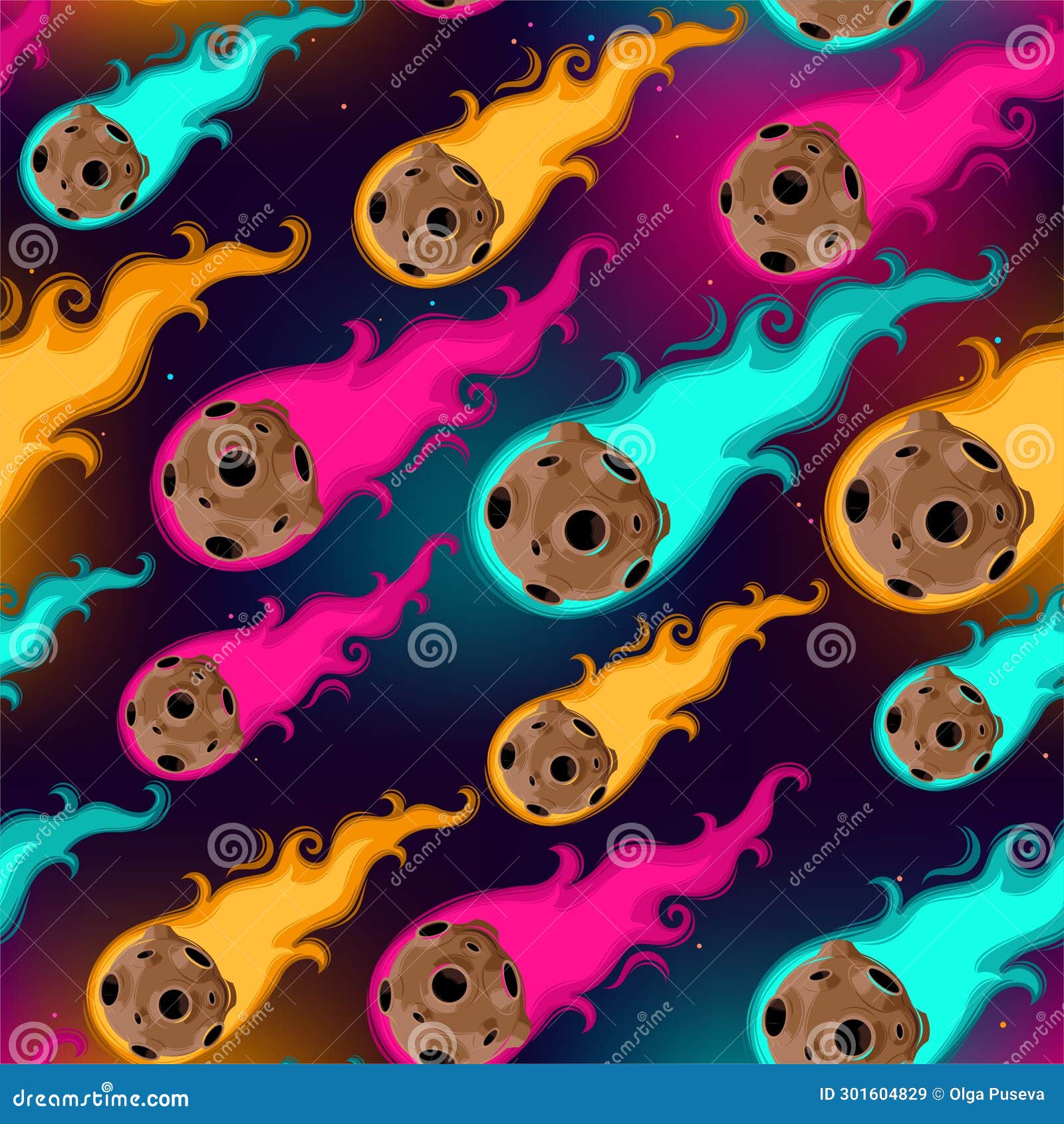 Seamless Vector Pattern with Meteor Rain Stock Vector - Illustration of ...