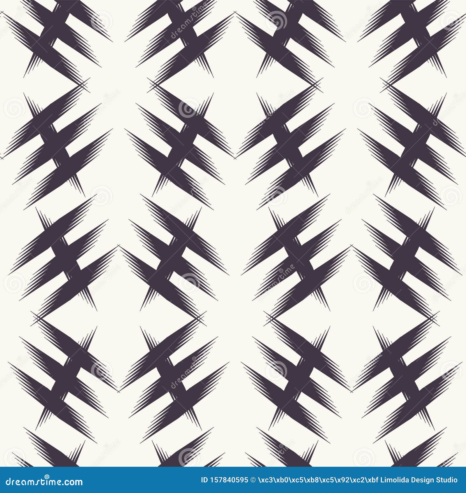 Seamless Vector Pattern. Modern Geometric Hand Drawn Criss Cross Shape ...