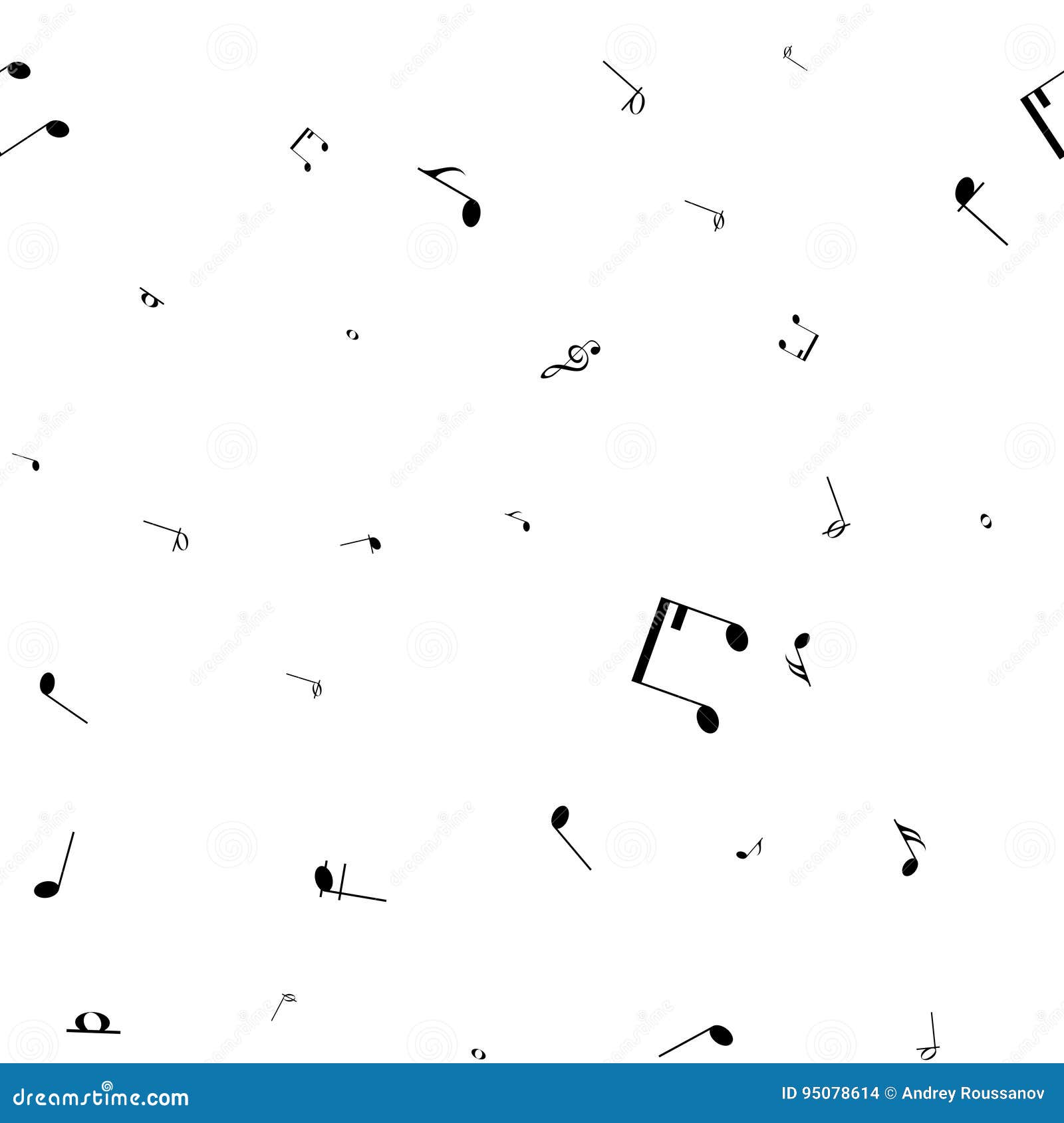 Seamless Vector Pattern with Music Notes. Vector Stock Vector ...