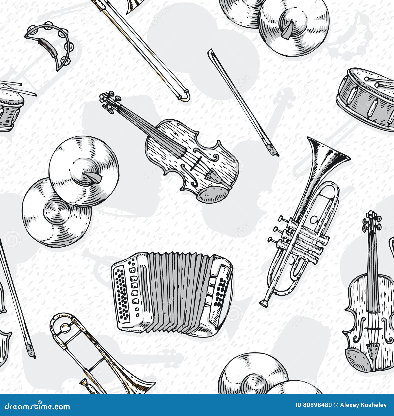 Seamless Vector Pattern with Musical Instruments Stock Vector ...