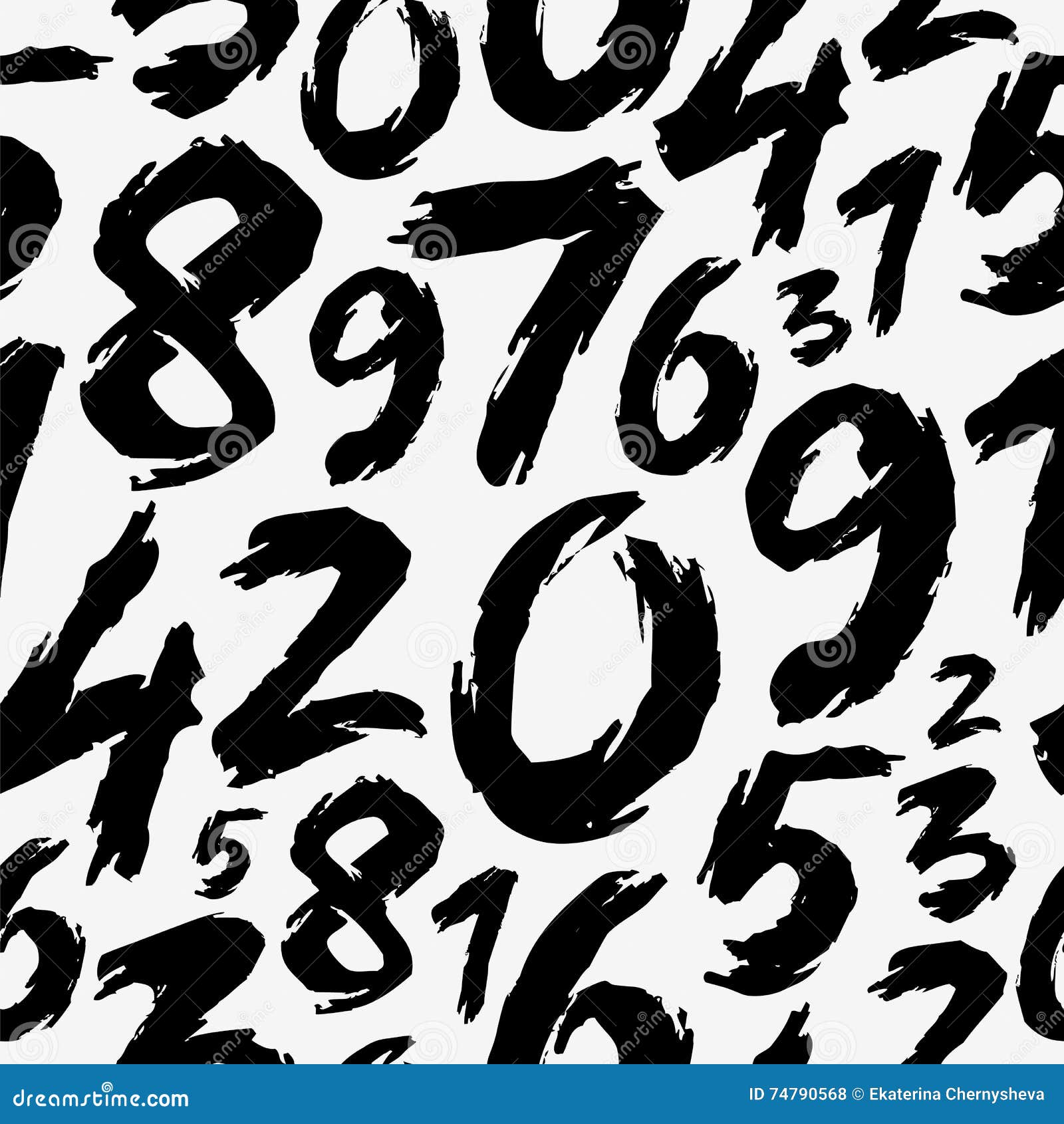 Seamless Vector Pattern of the Numbers Stock Vector - Illustration of ...