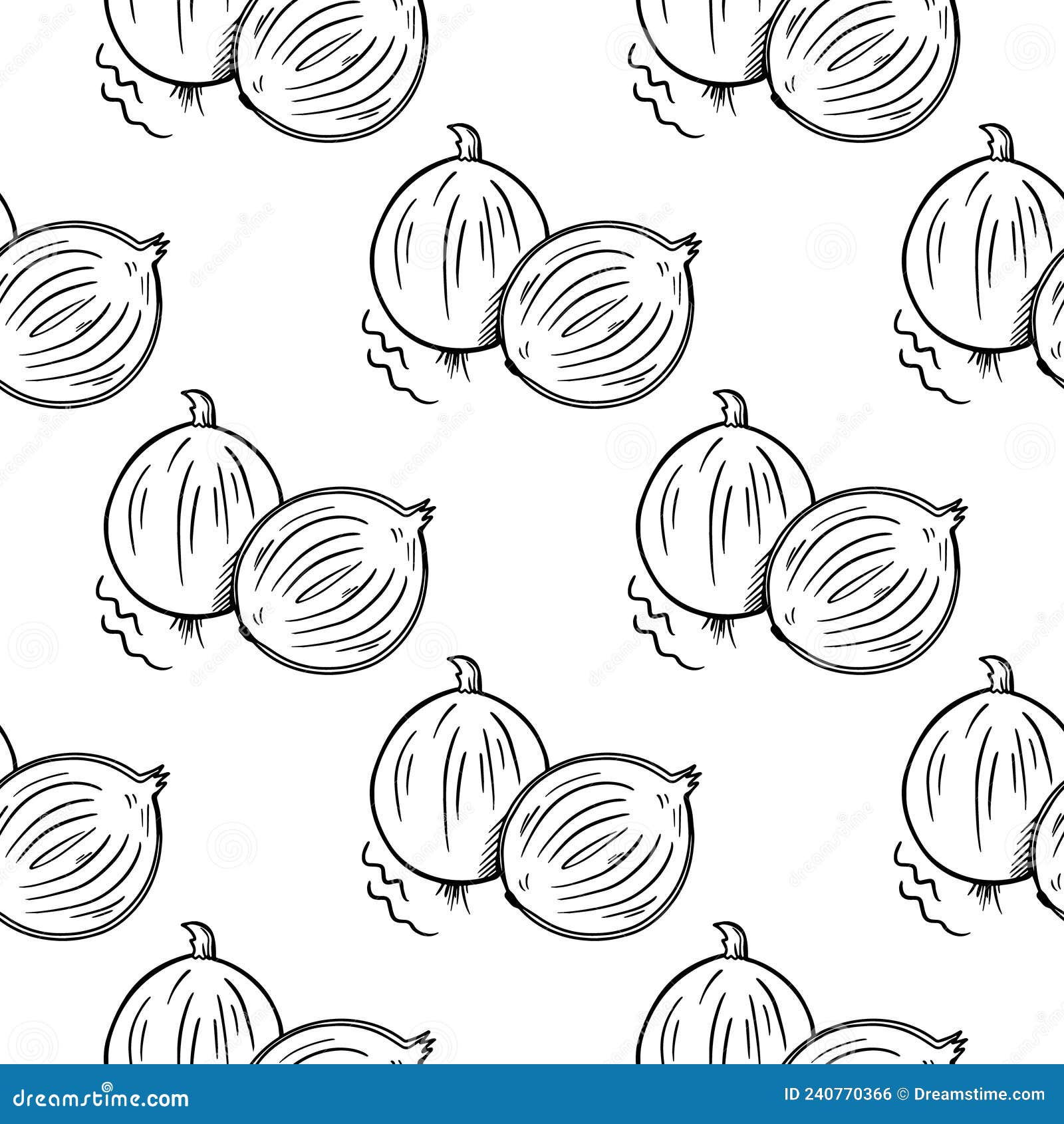 Seamless Vector Pattern with Onion. Vector Graphics Stock Vector ...