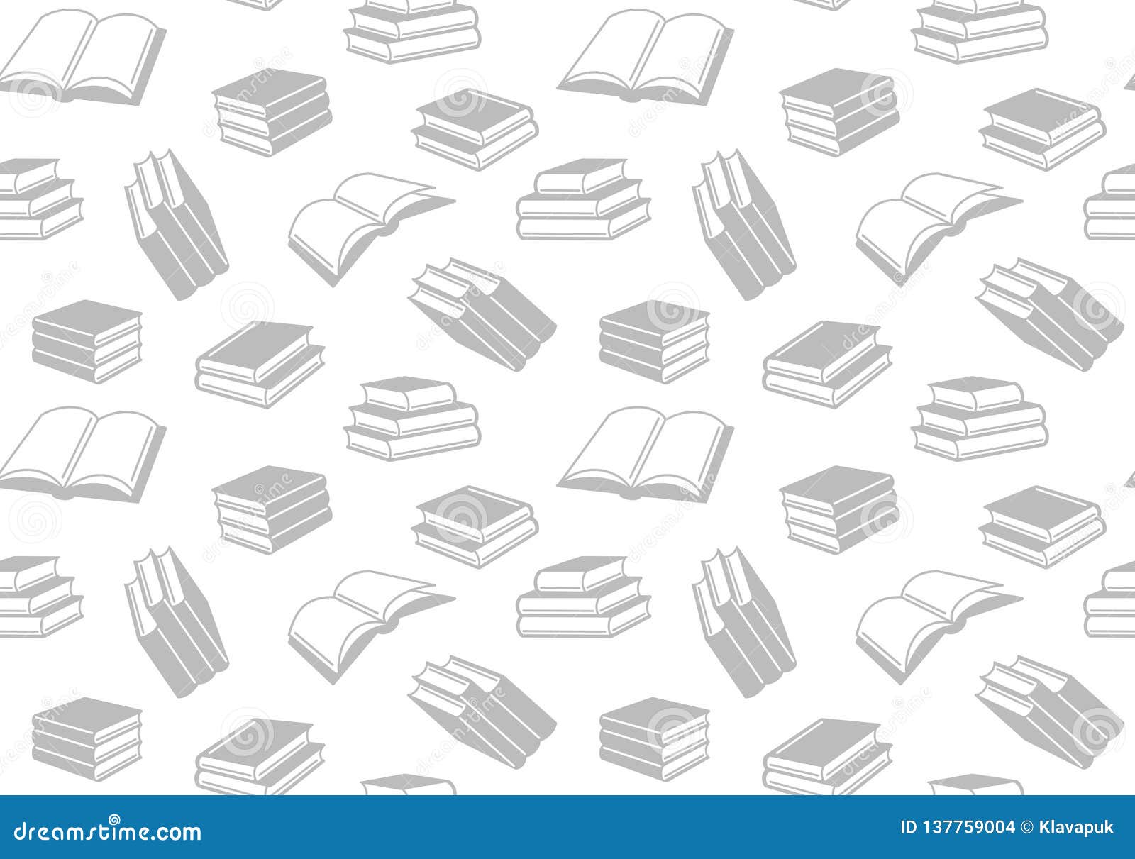 Seamless Pattern with Open and Closed Books. Vector Background Stock ...