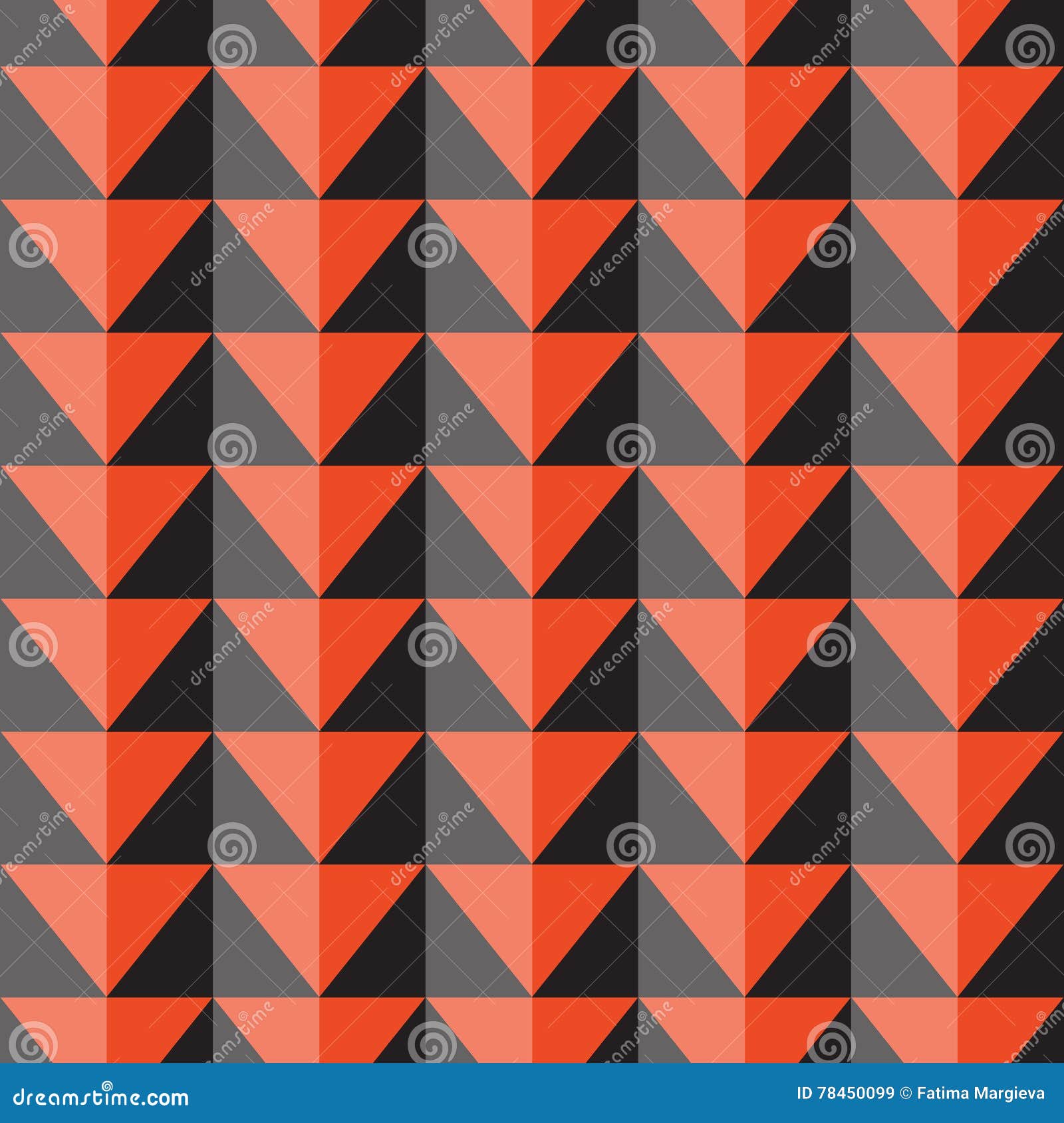 Seamless Vector Pattern with Orange and Gray Triangles Stock Vector ...