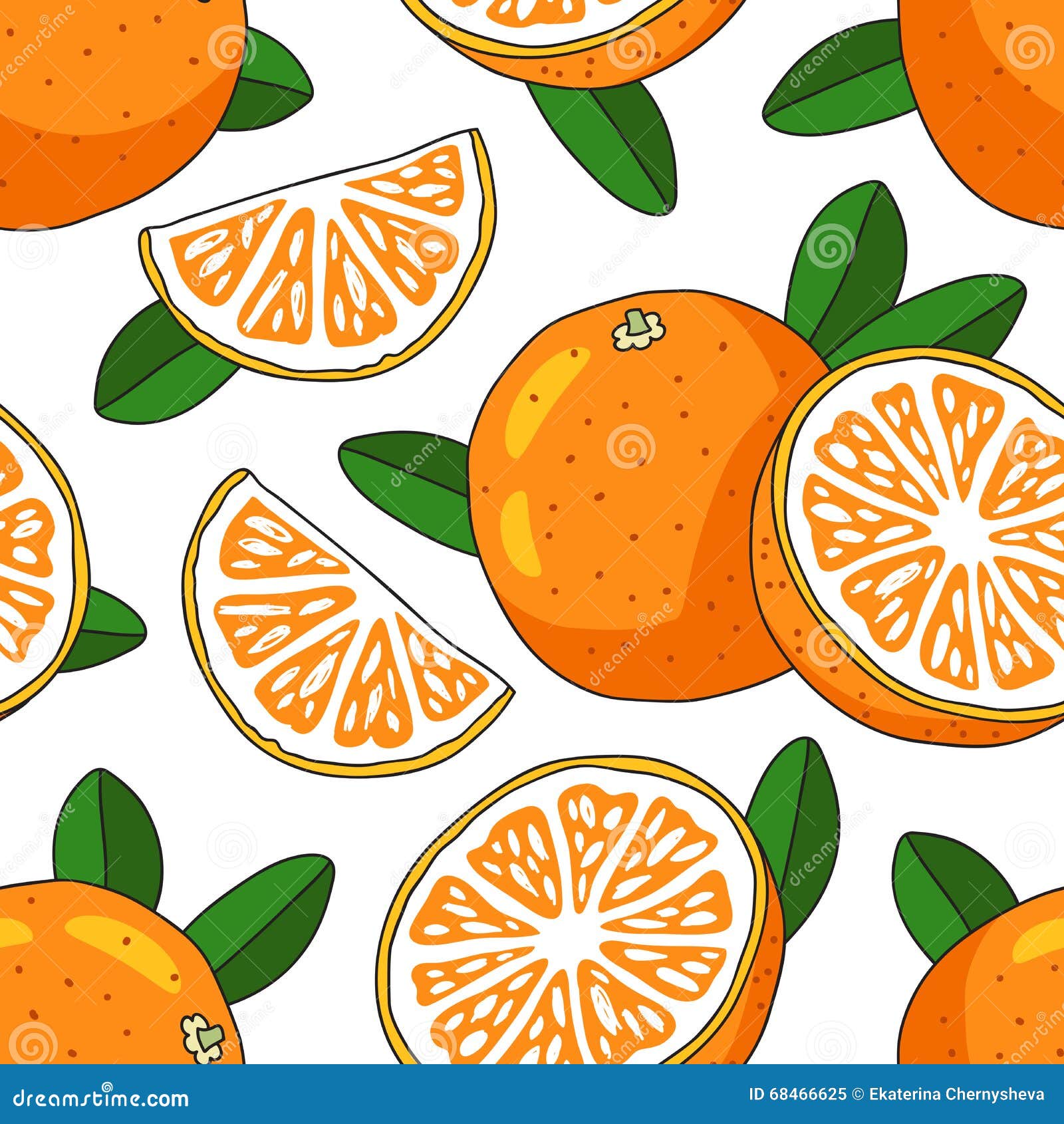 Seamless Vector Pattern of Oranges Stock Vector - Illustration of ...