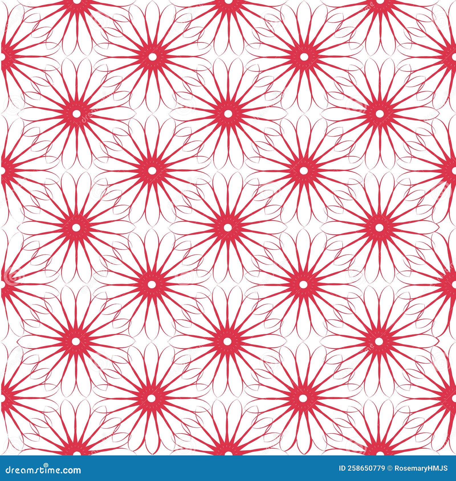 Overlapping Seamless Line Floral Pattern Design Stock Vector ...