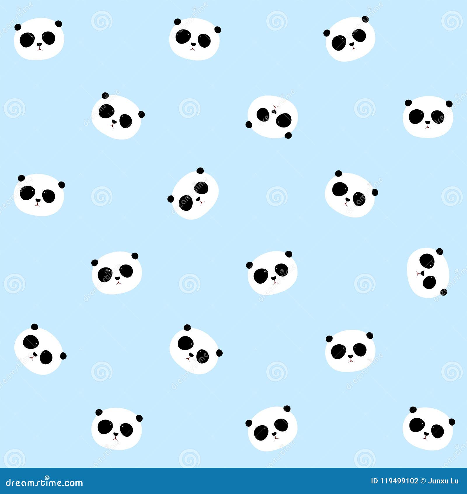 Seamless Vector Pattern: Panda Head / Face Pattern Stock Vector ...