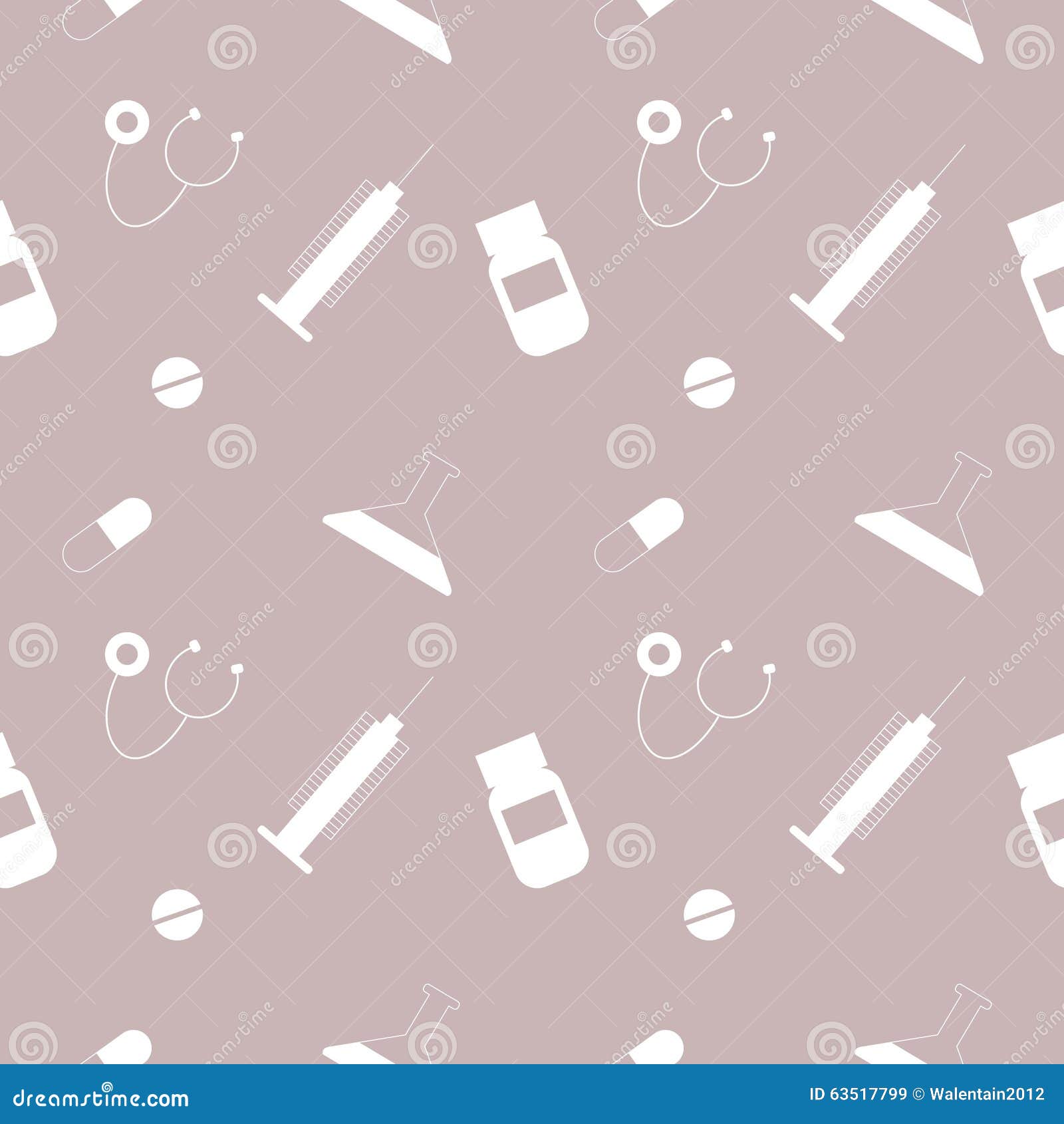 Seamless Vector Pattern, Pastel Chaotic Background with White Medical ...