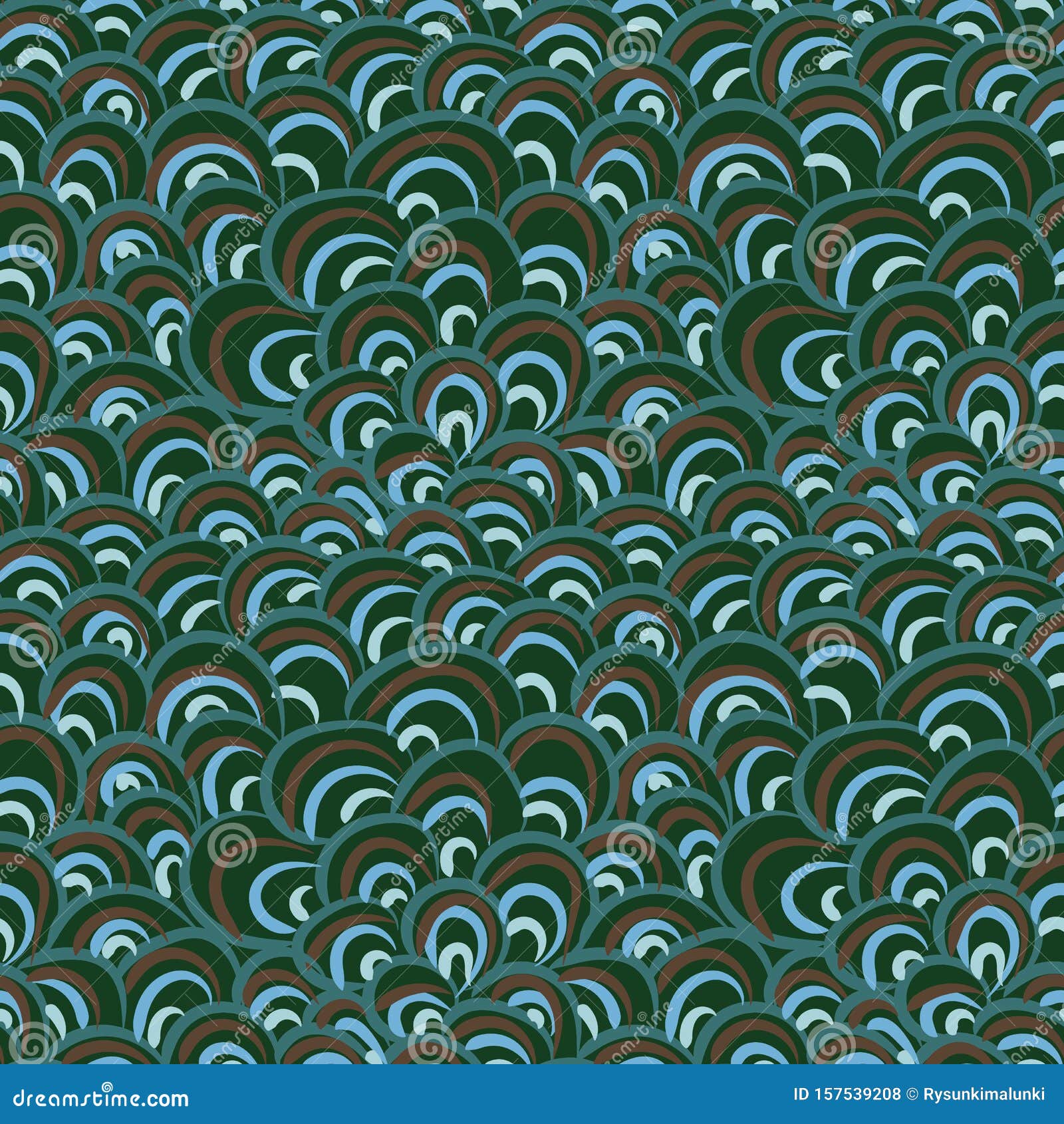 Seamless Vector Pattern with Peacock Tail Texture Stock Vector ...