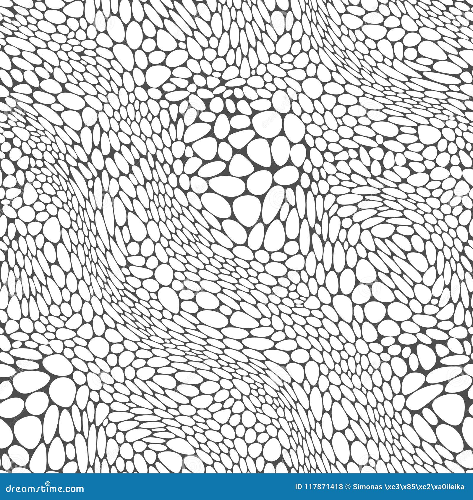 Seamless Vector Pattern of Pebbles. White, Isolated on Dark Background ...