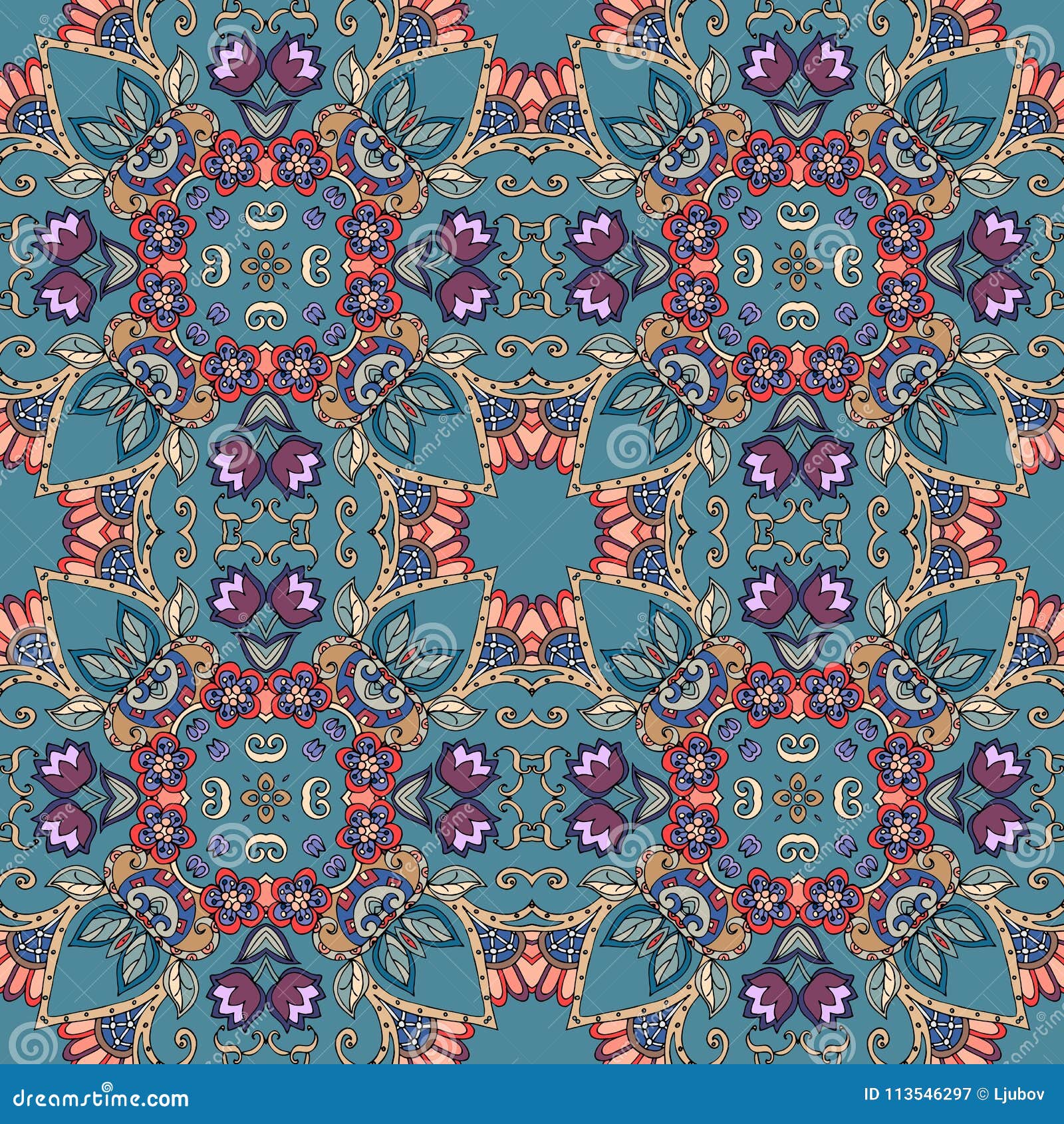 Seamless Vector Pattern in Persian Style. Stock Vector - Illustration ...