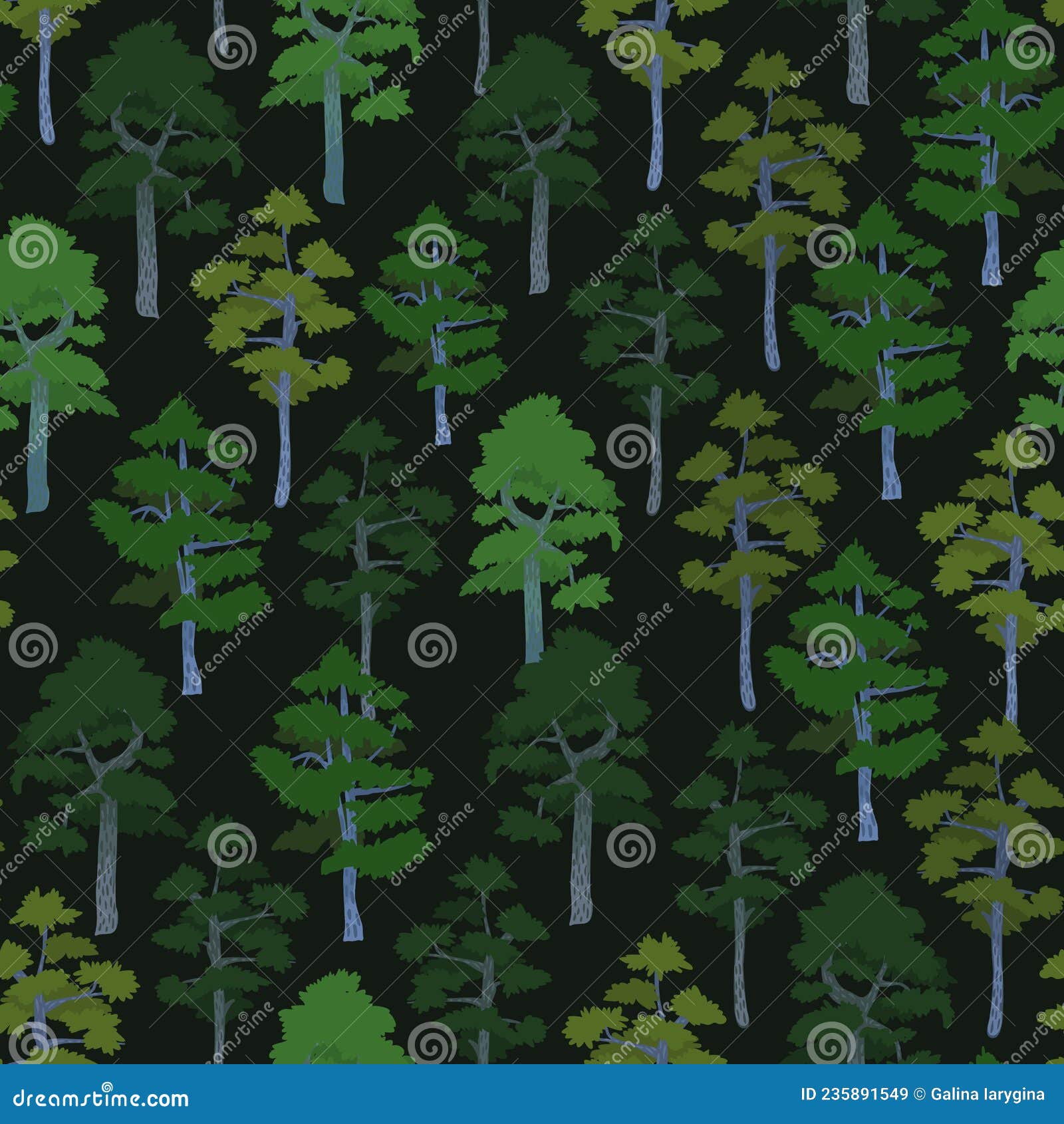 Seamless Vector Pattern Pine Forest Stock Vector - Illustration of ...