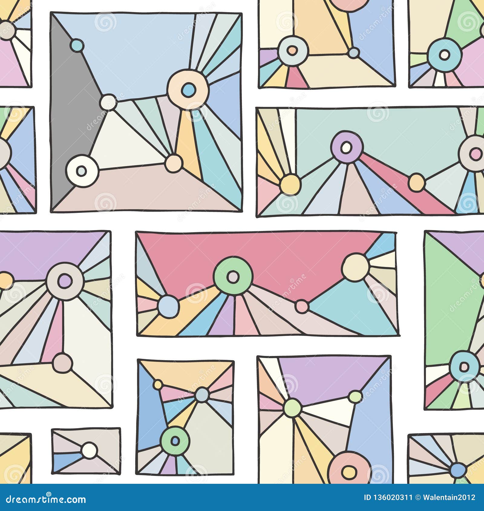 Seamless Vector Pattern. Pink Geometrical Hand Drawn Background with ...