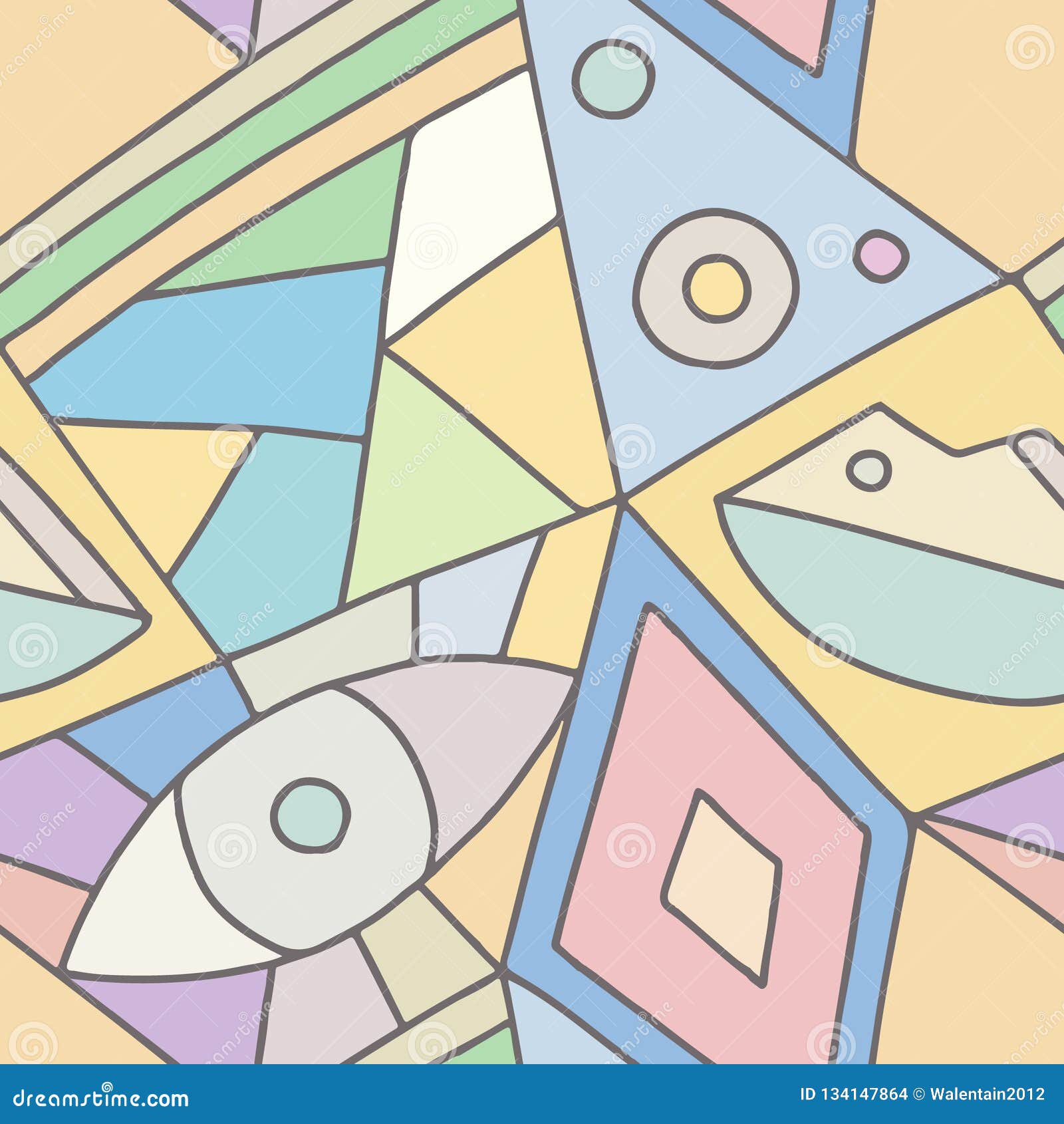 Seamless Vector Pattern, Pink Lined Asymmetric Geometric Background ...