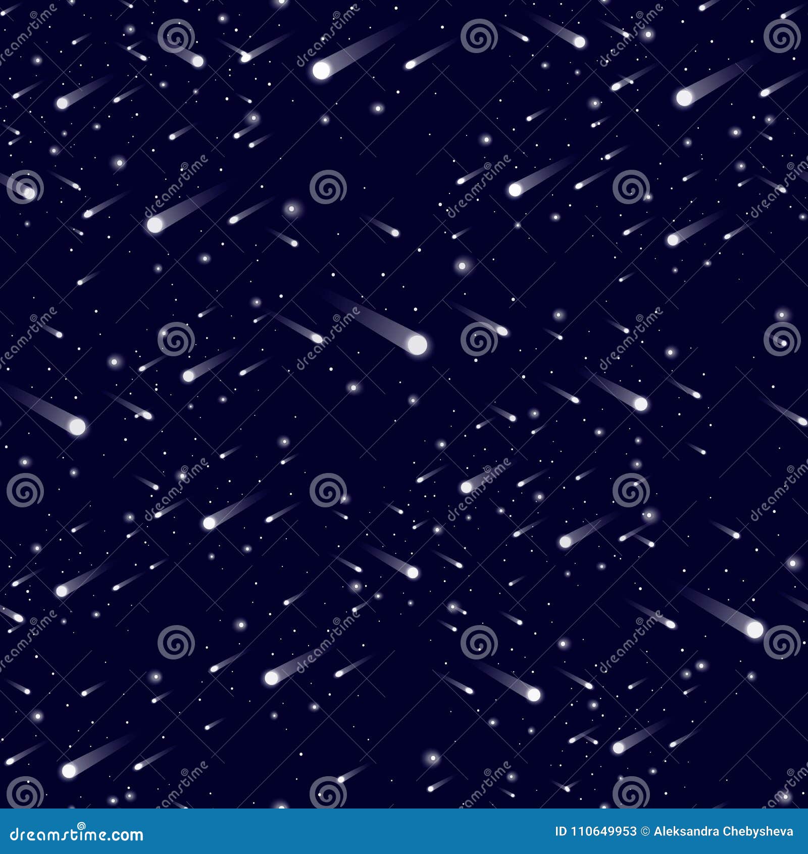 Seamless Vector Pattern with Realistic Falling Meteorites. Falling ...