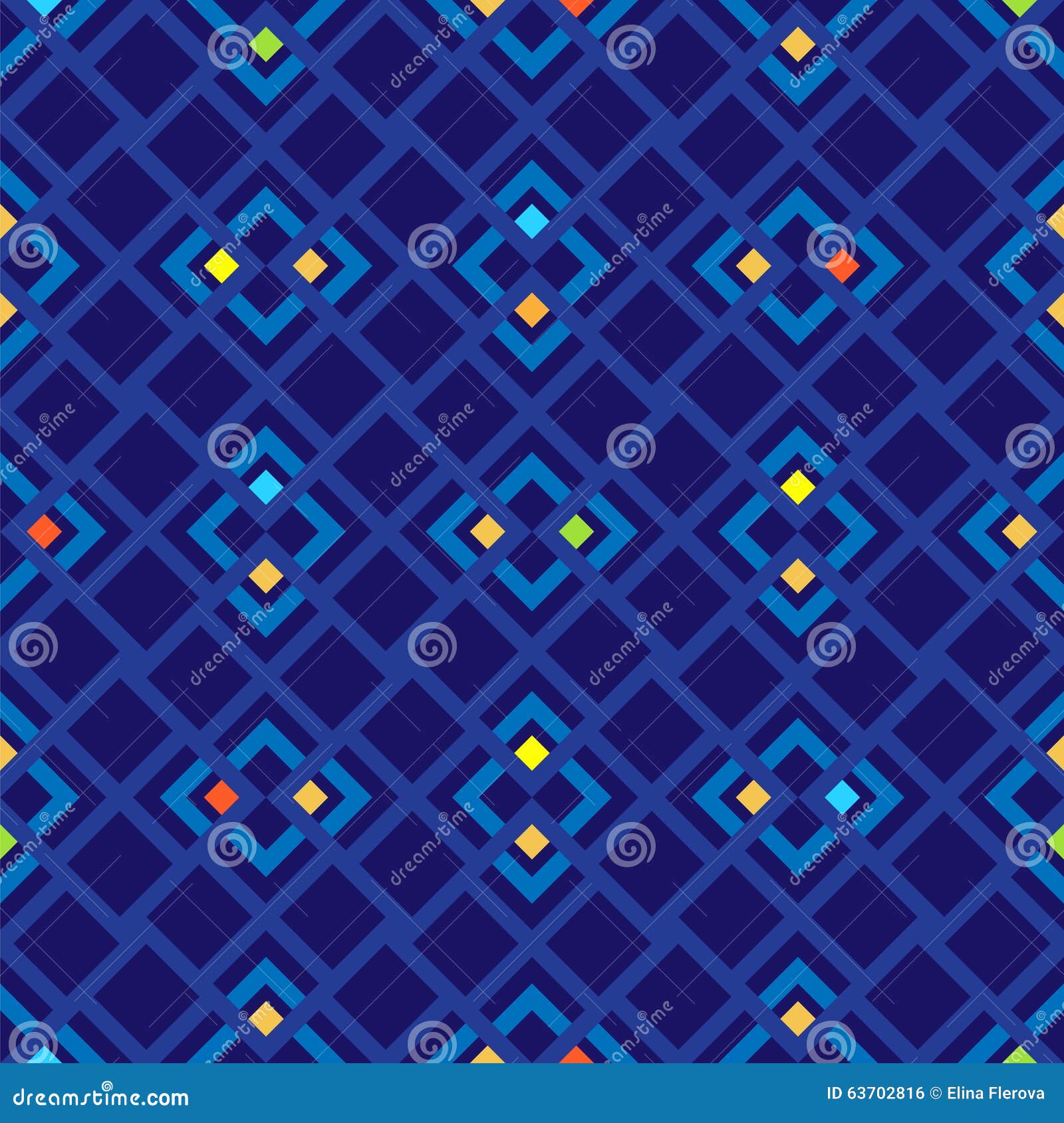 Seamless Vector Pattern with Red, Green, Yellow and Blue Squares on ...