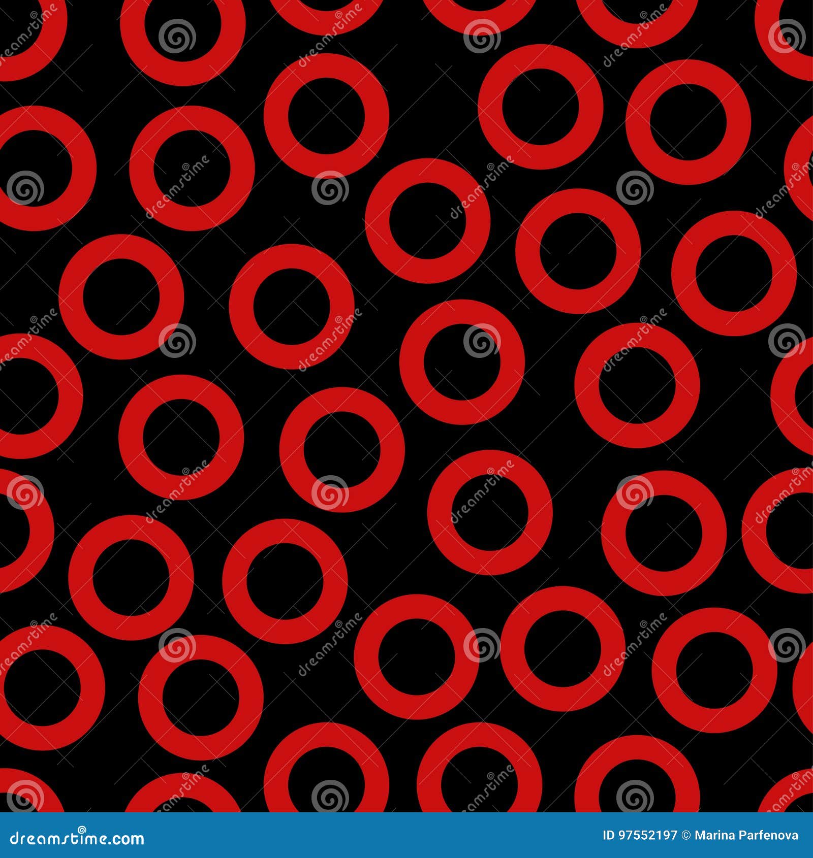 Seamless Vector Pattern with Red Rings Stock Vector - Illustration of ...