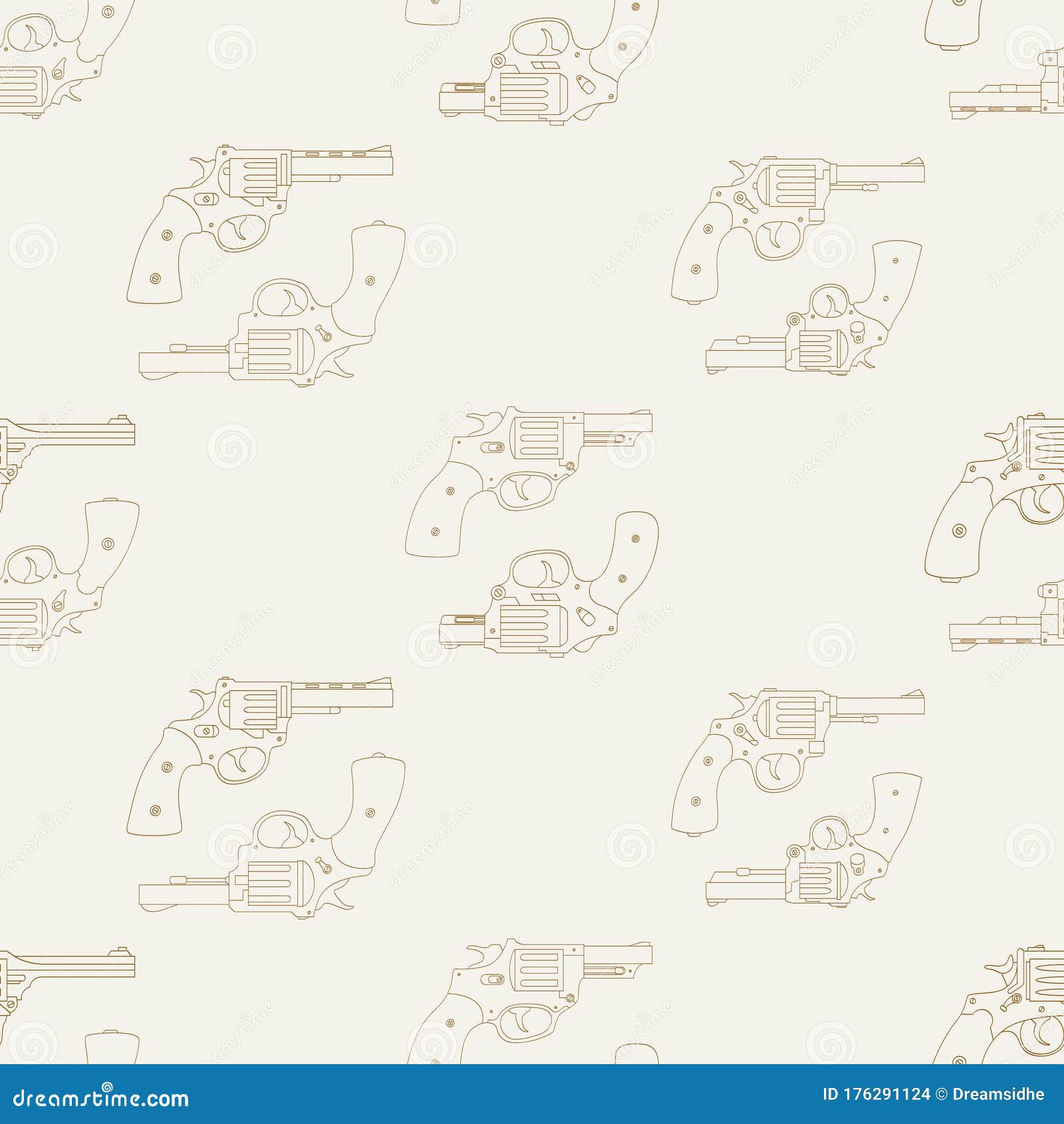 Seamless Vector Pattern with Revolvers Stock Vector - Illustration of ...