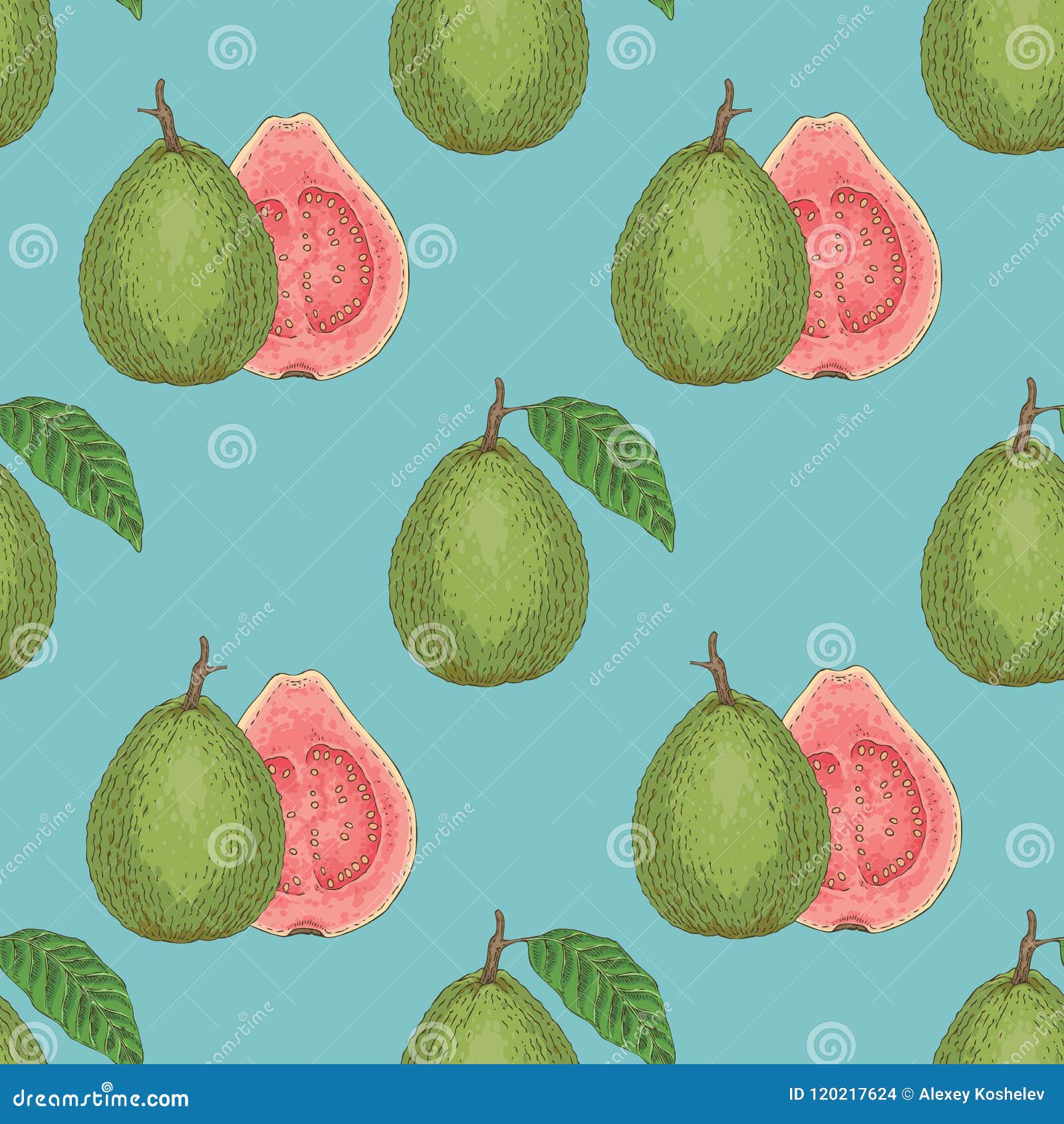 Guava And Its Cross-section 3d Rendering With Realistic Texture Royalty ...