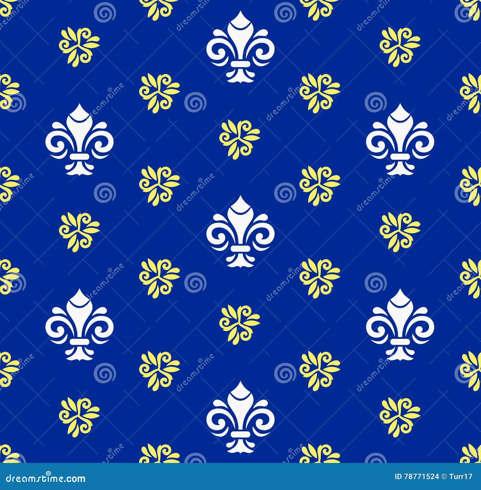 Seamless Vector Pattern with Royal Lily Stock Vector - Illustration of ...