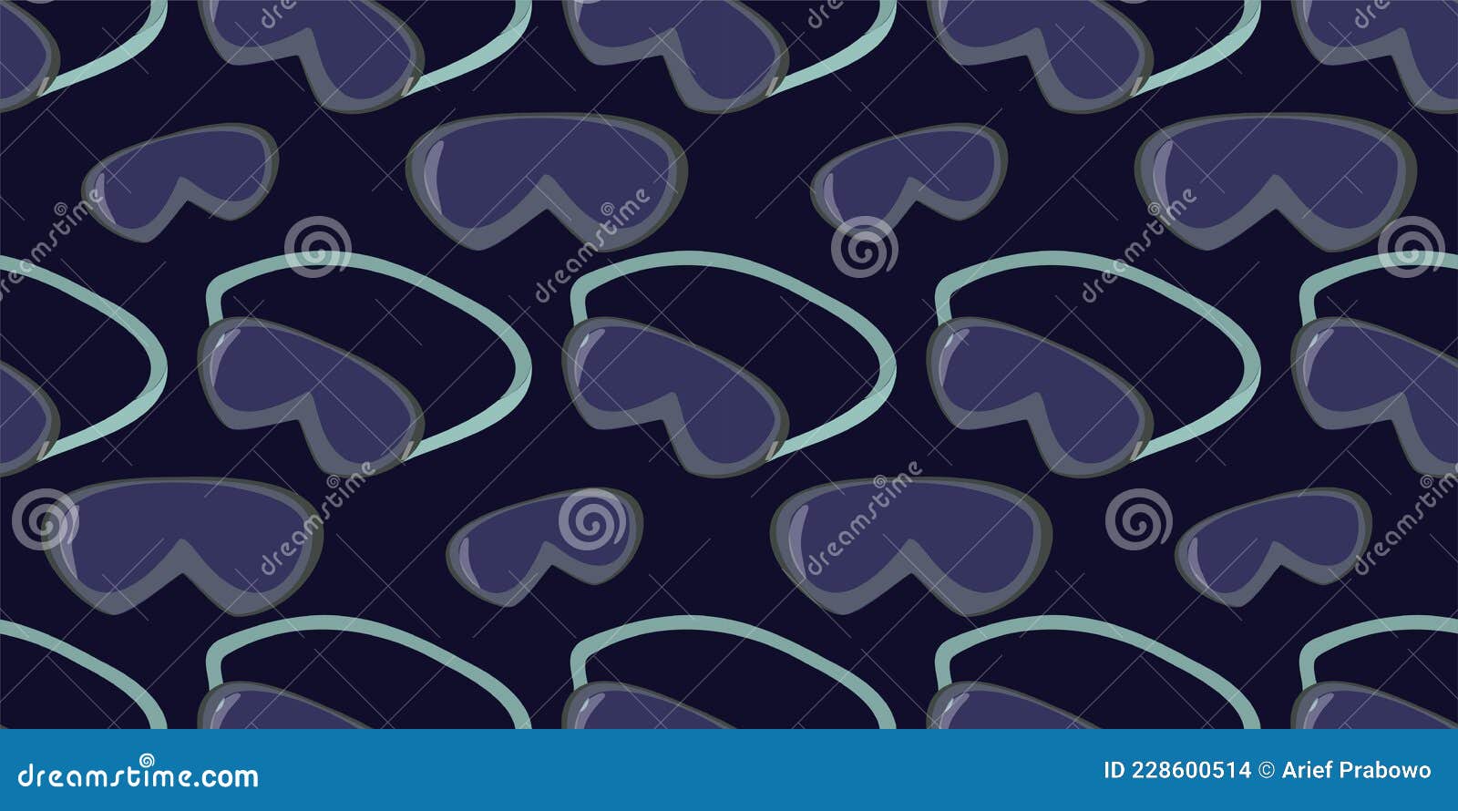 Seamless Vector Pattern of Safety Goggle Isolated on Dark Blue ...
