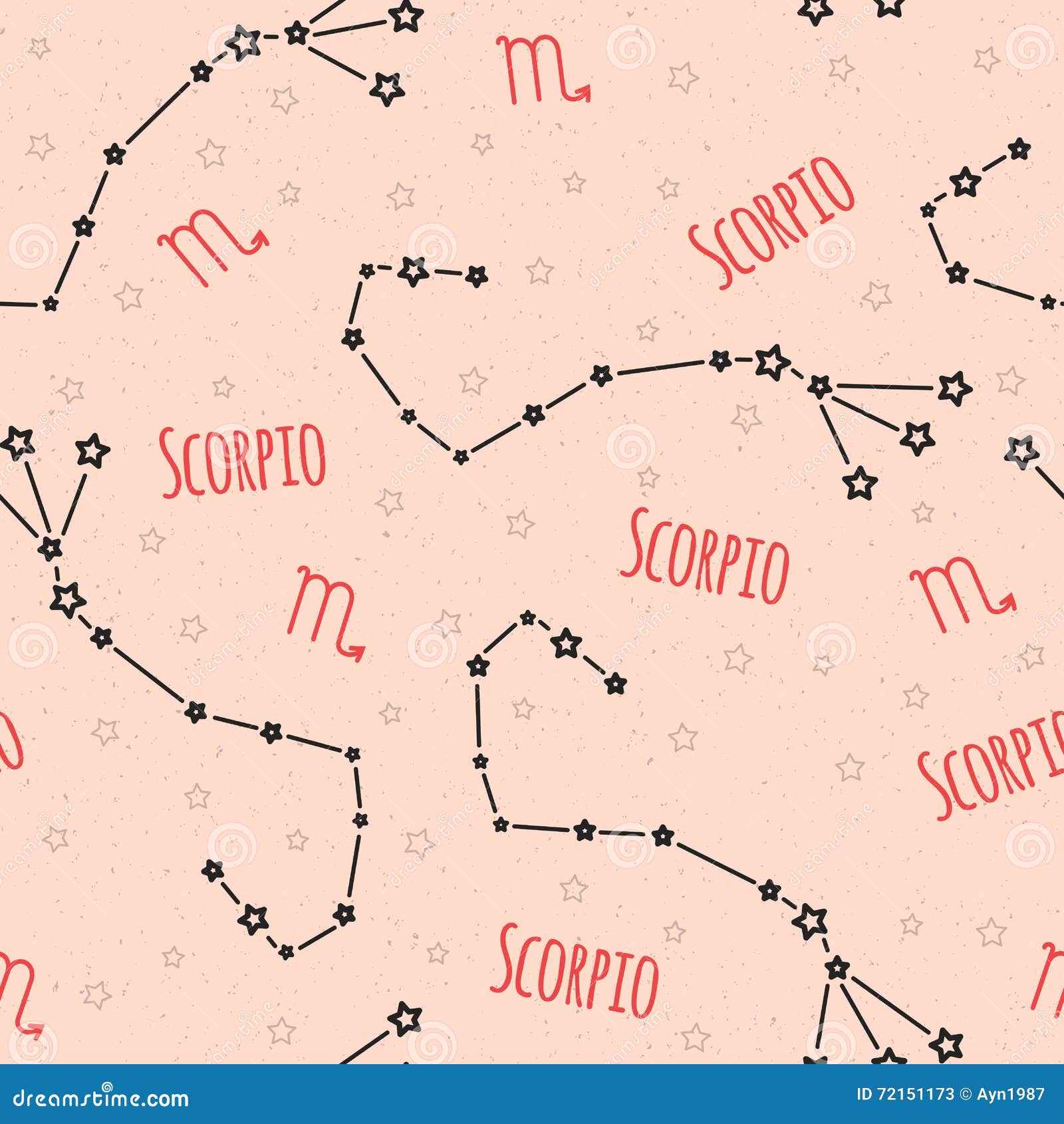 Seamless Vector Pattern Scorpio Zodiac Sign Stock Vector - Illustration ...