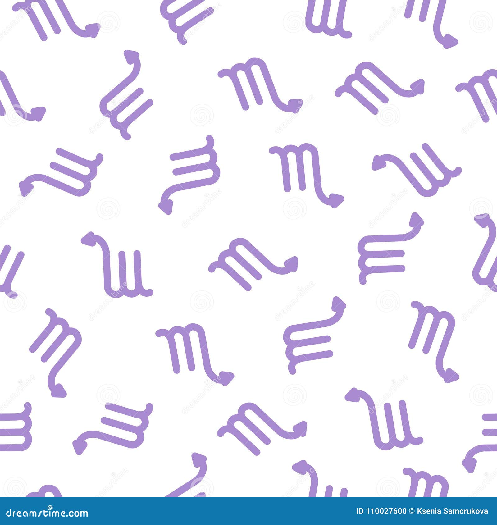Seamless Pattern - Scorpius Zodiac Sign Stock Vector - Illustration of ...