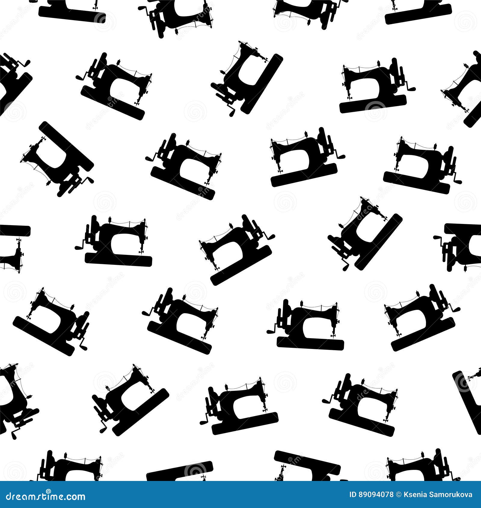 Seamless Vector Pattern Sewing Machine Stock Vector Illustration Of